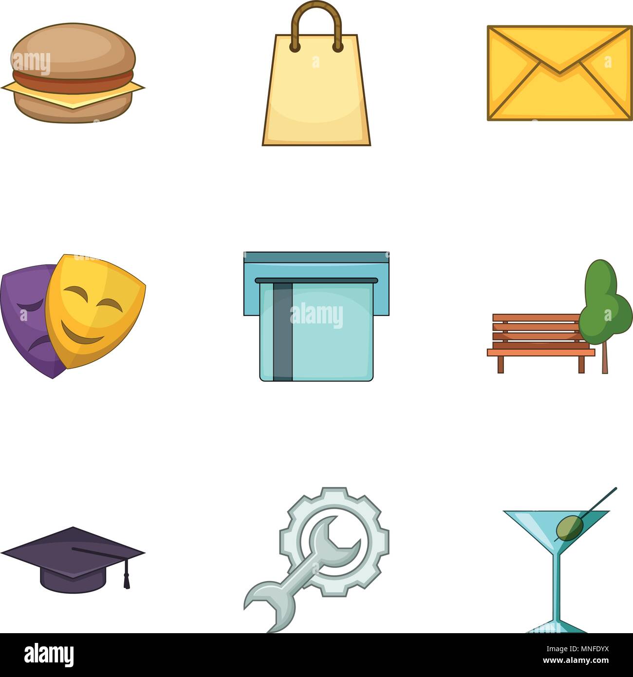 Life of student icons set, cartoon style Stock Vector Image & Art - Alamy