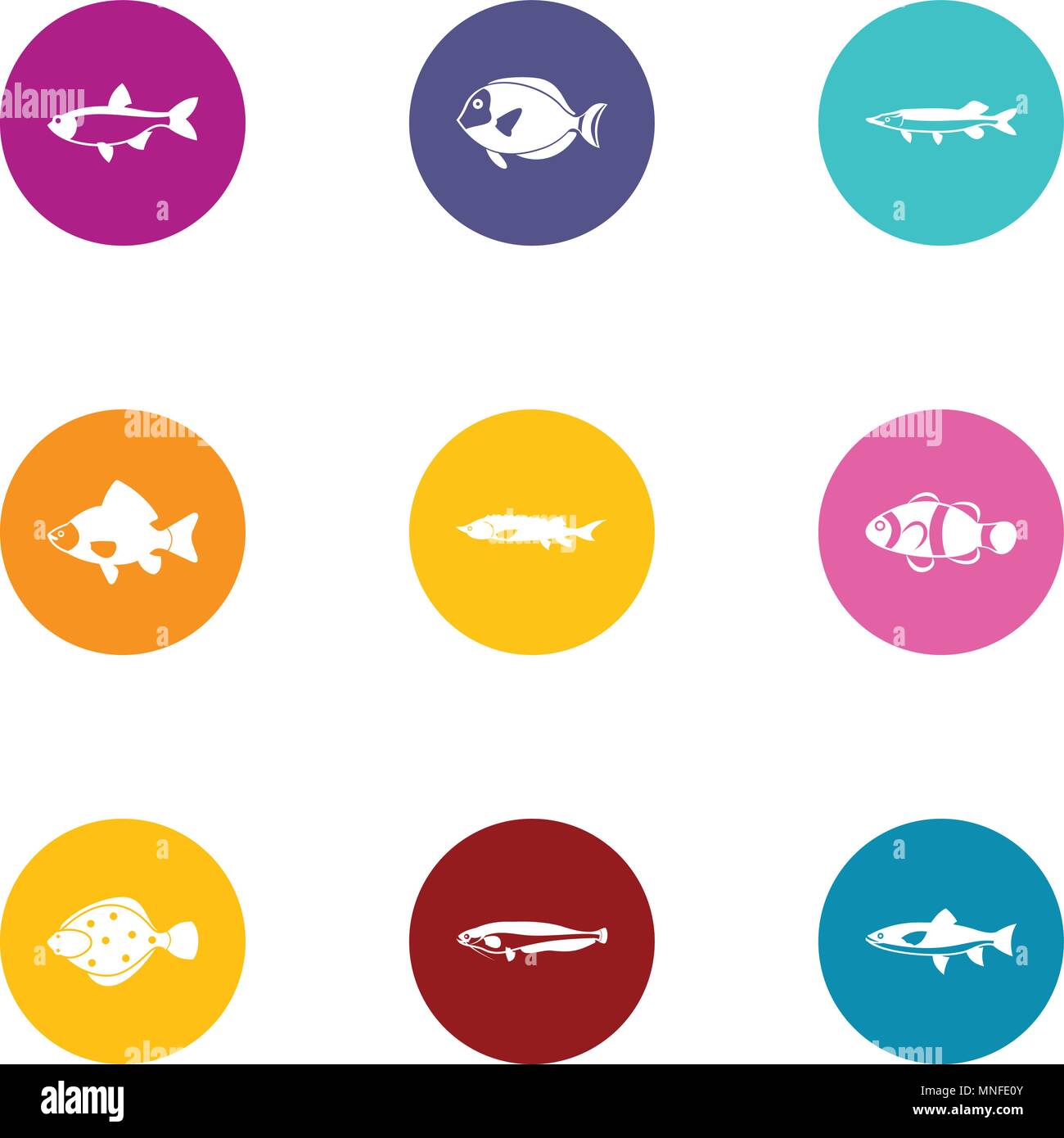 Tropical fish icons set, flat style Stock Vector Image & Art - Alamy