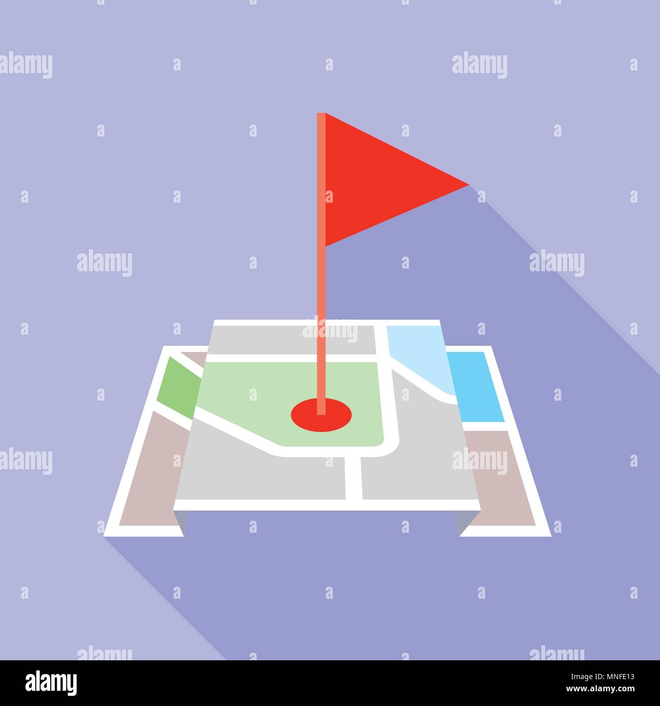 Red flag pin map icon, flat style Stock Vector Image & Art - Alamy