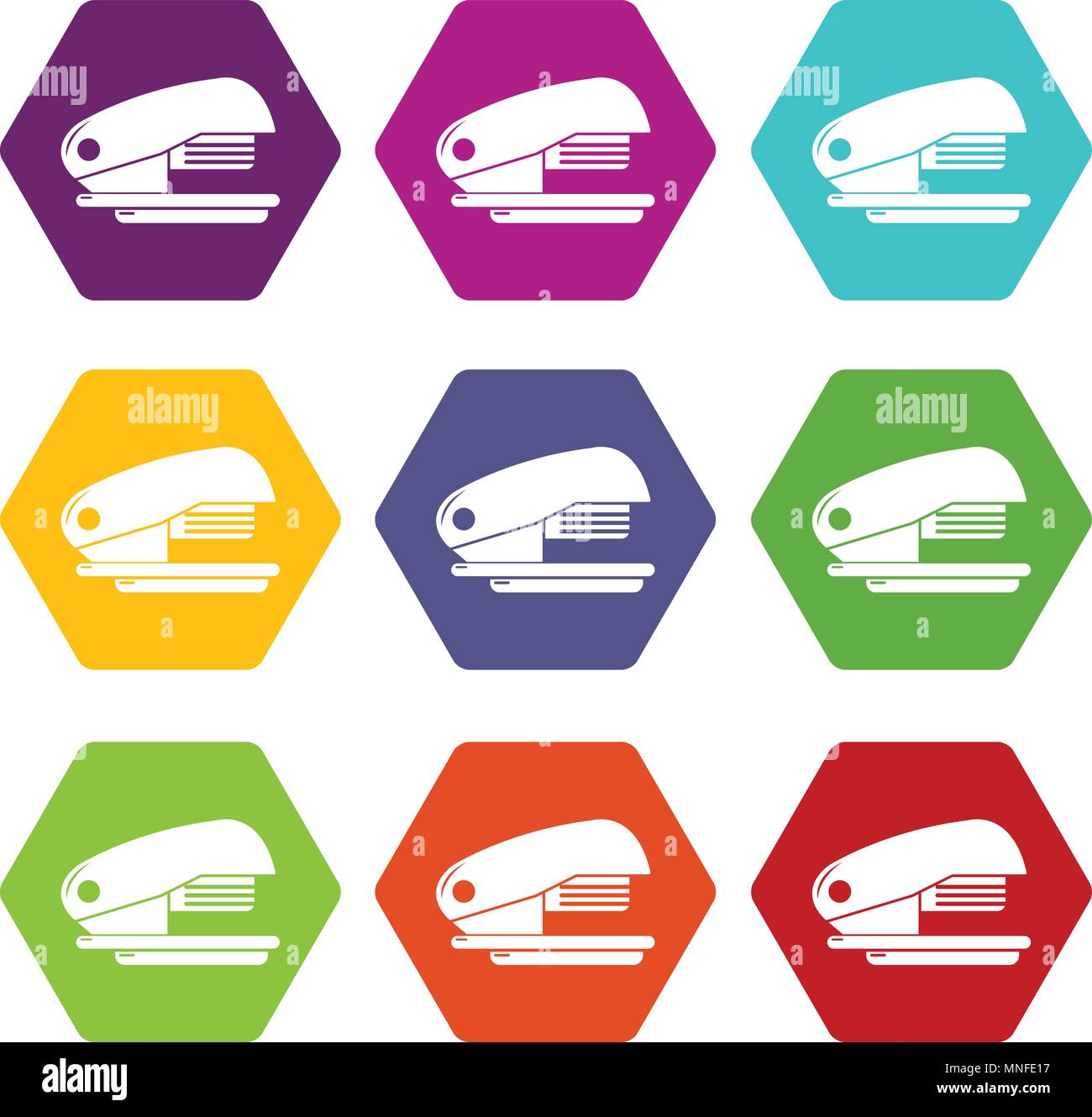 Stapler icons set 9 vector Stock Vector Image & Art - Alamy