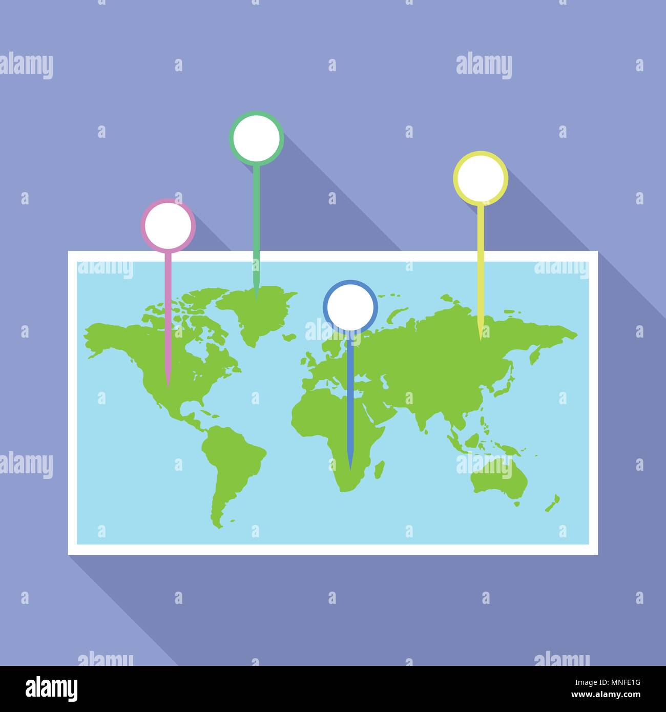 World map pins icon, flat style Stock Vector Image & Art - Alamy