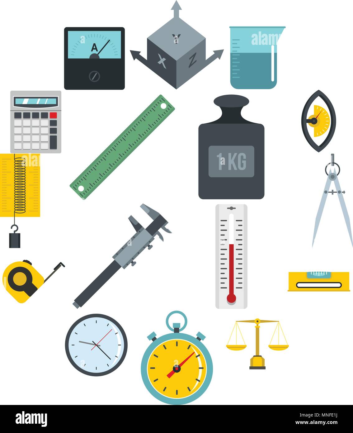 Measure precision icons set in flat style Stock Vector Image & Art - Alamy
