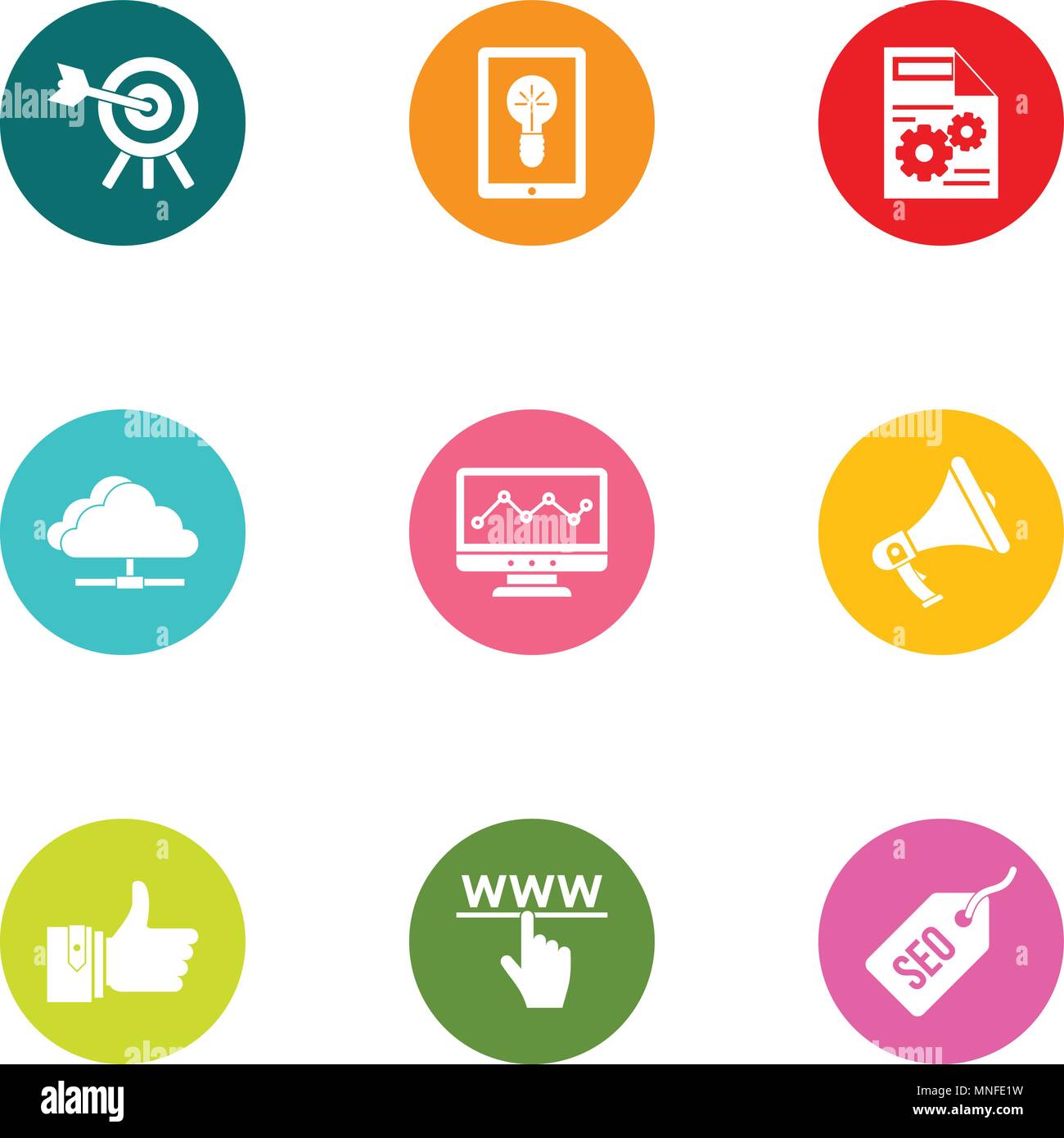 Technical business icons set, flat style Stock Vector Image & Art - Alamy