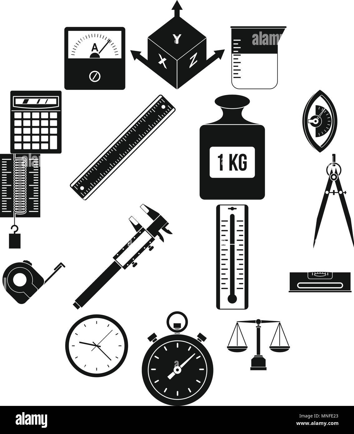 Measure precision icons set, simple style Stock Vector Image & Art - Alamy