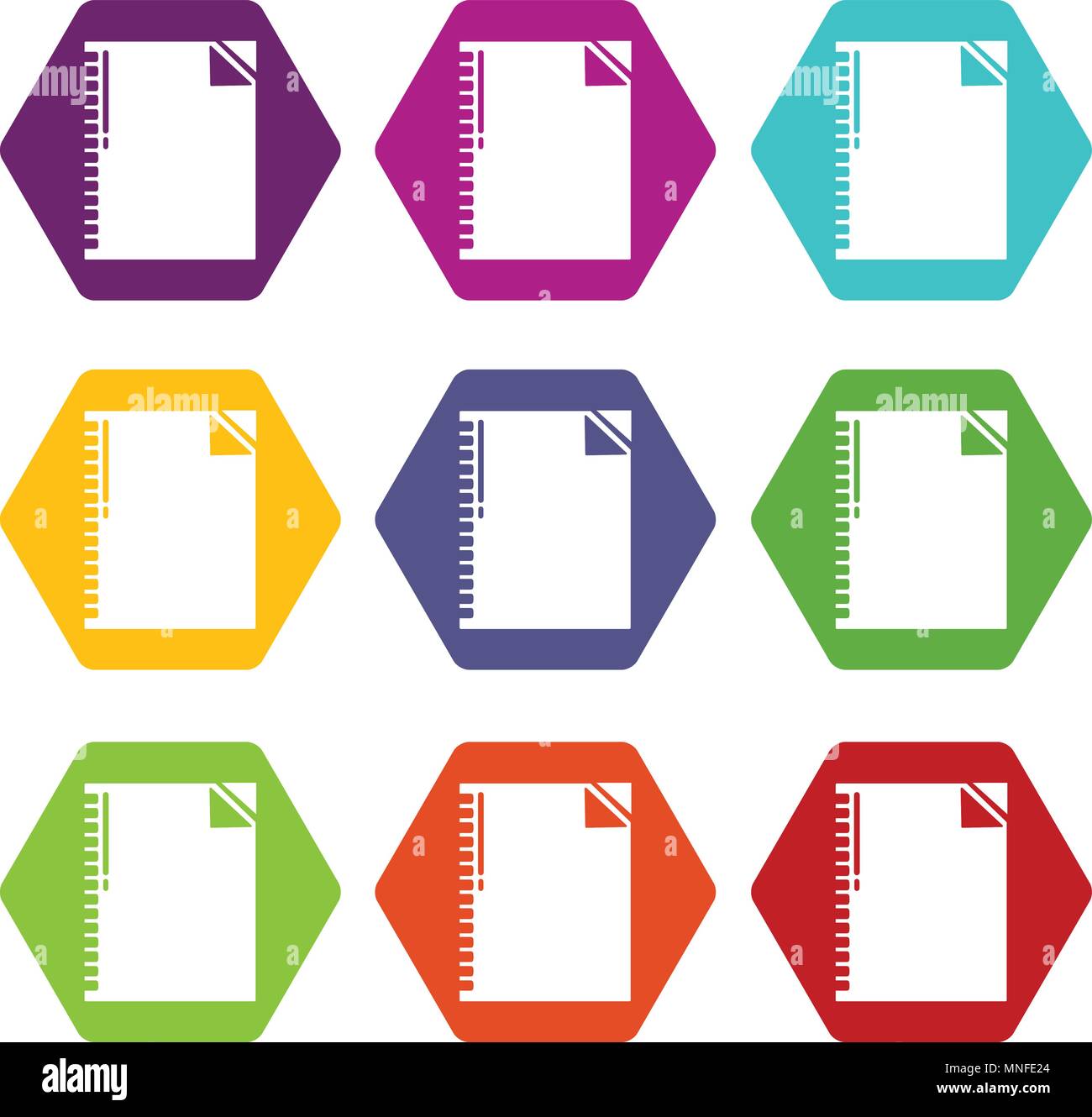 Notebook icons set 9 vector Stock Vector Image & Art - Alamy