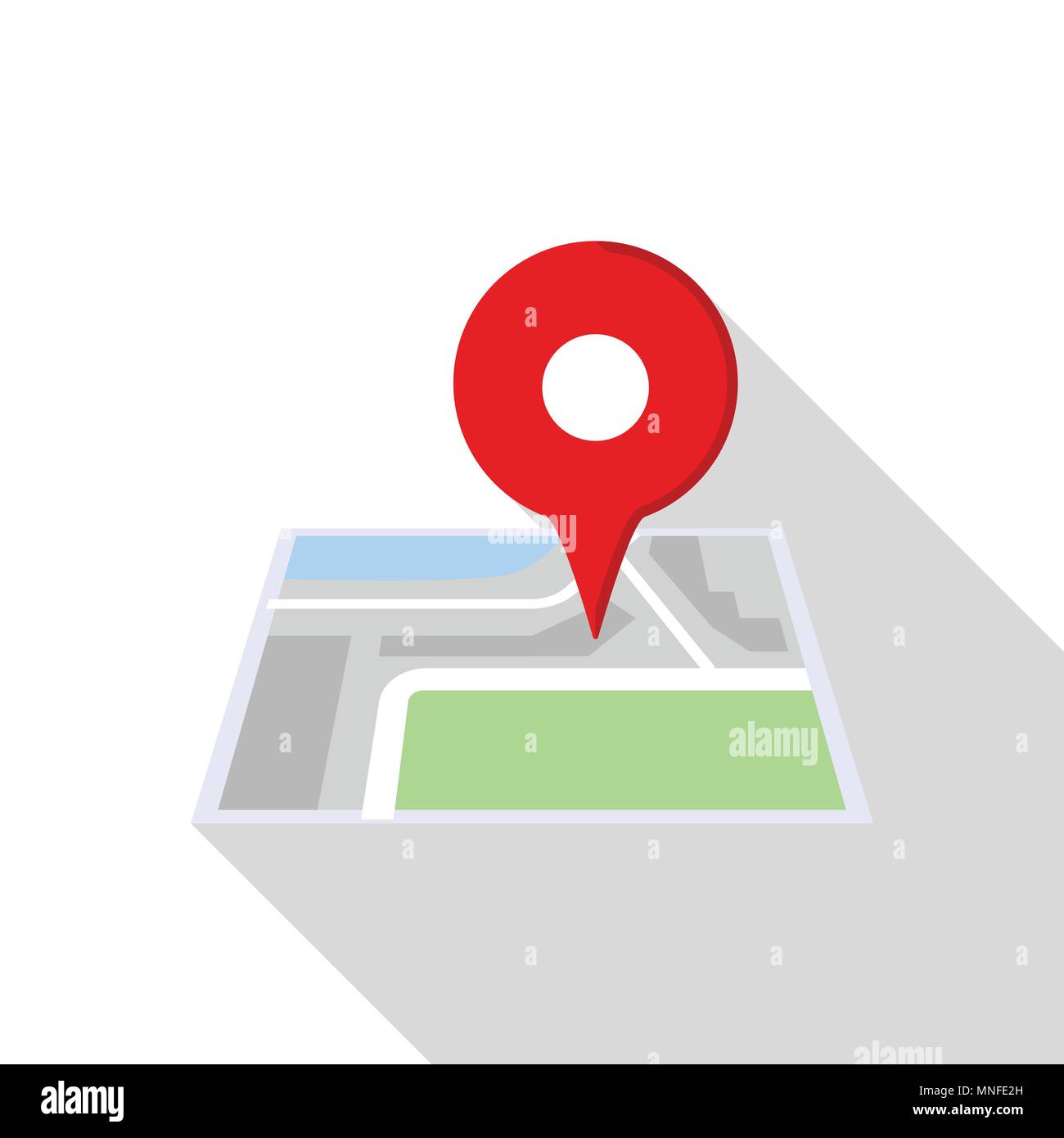 Building pin map icon, flat style Stock Vector Image & Art - Alamy