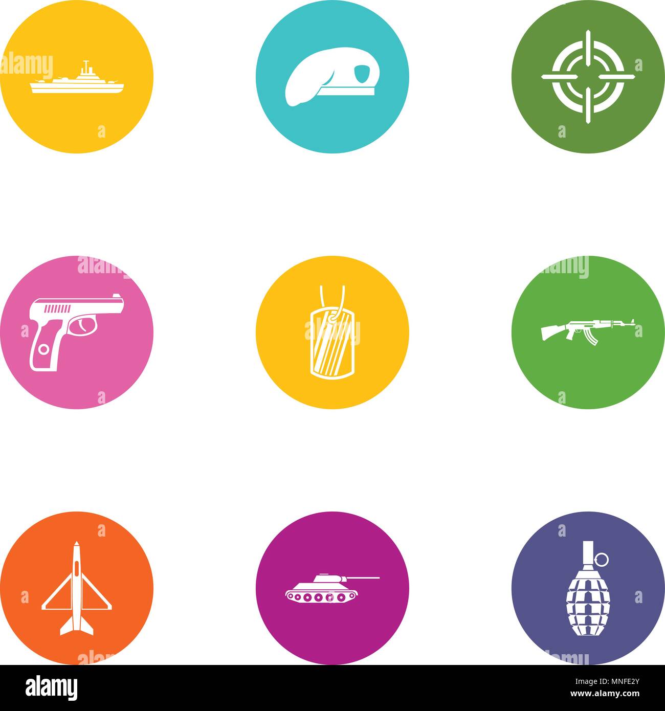 Military member icons set, flat style Stock Vector Image & Art - Alamy