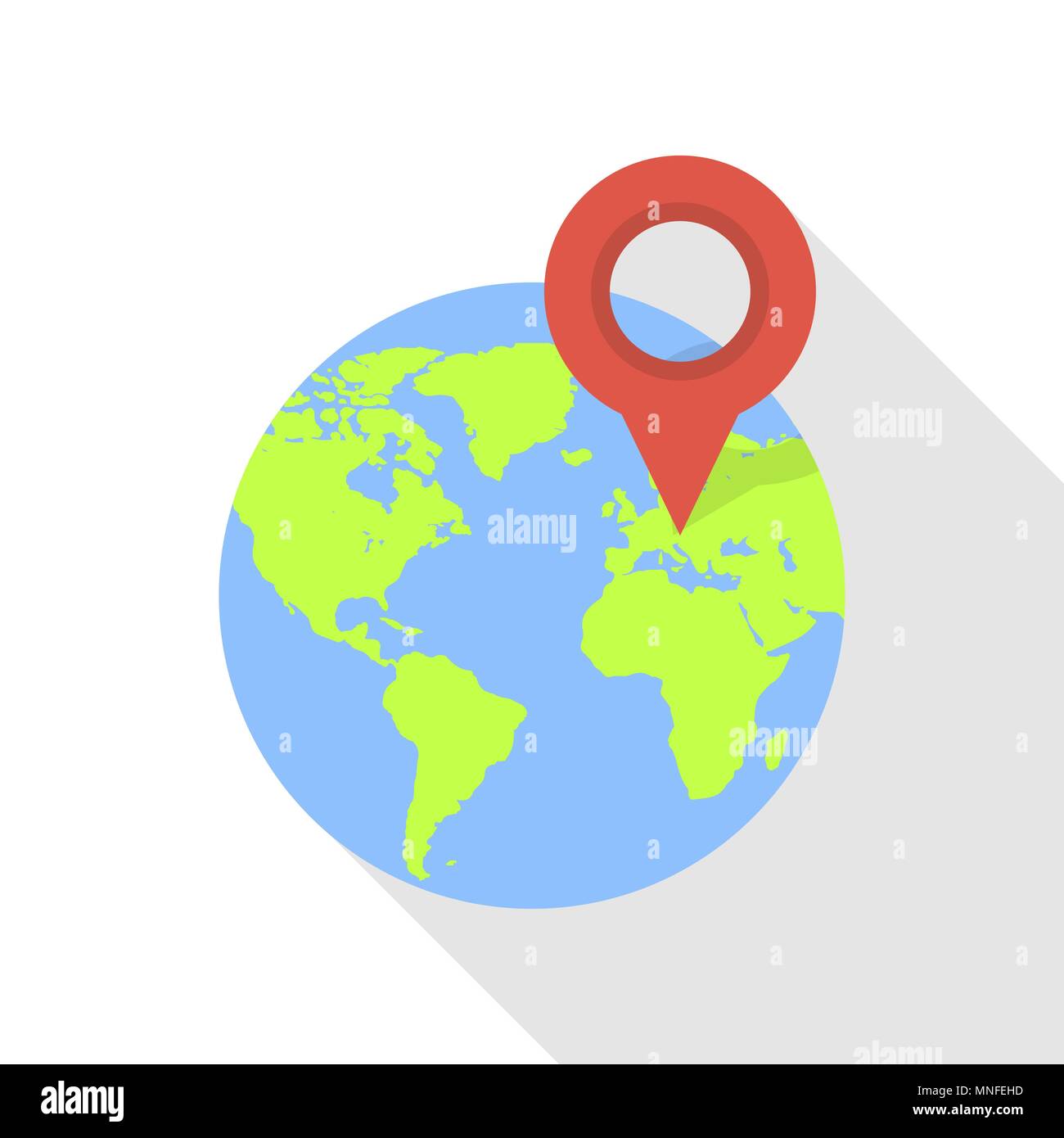 Europe globe pin icon, flat style Stock Vector Image & Art - Alamy