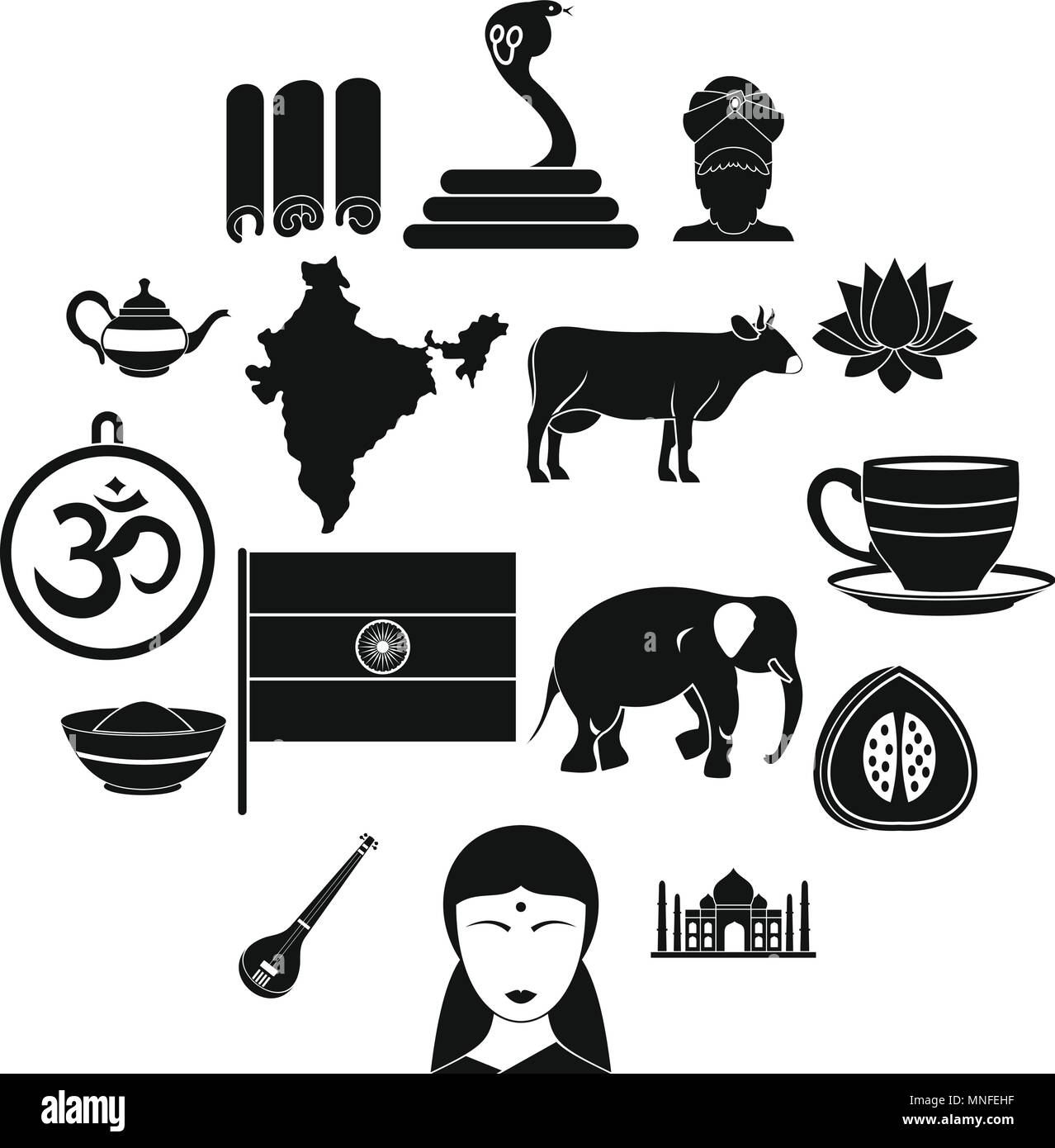 India travel icons set, simple style Stock Vector Image & Art - Alamy