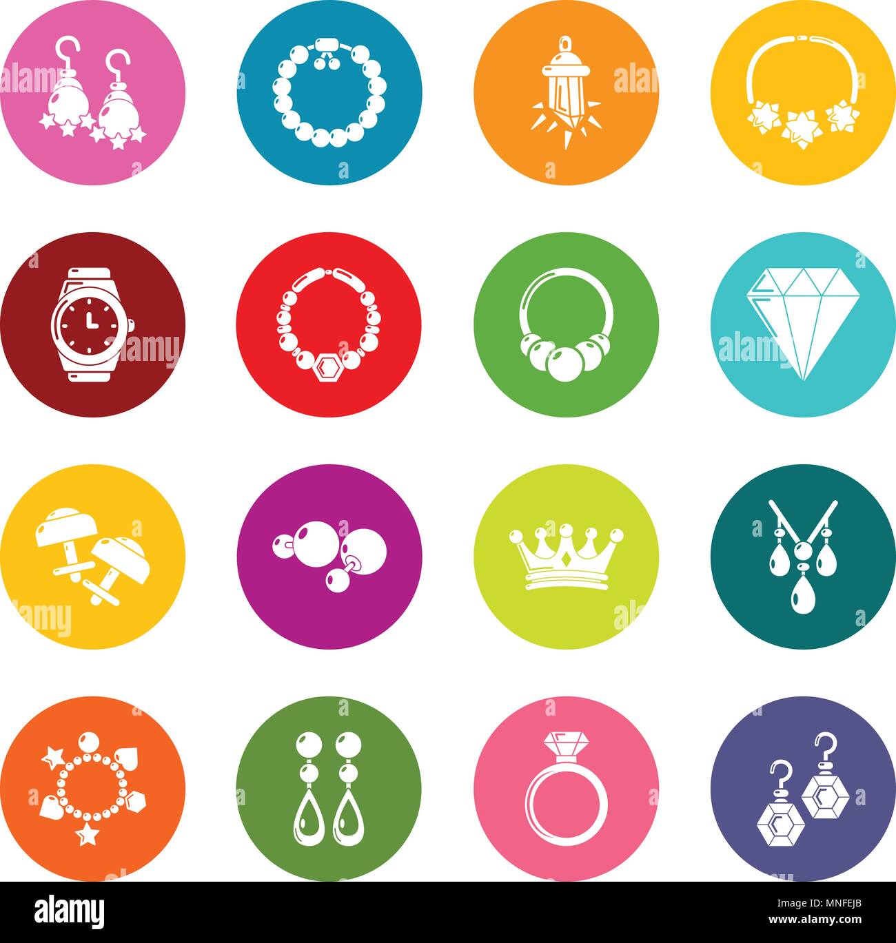 Jewelry shop icons set colorful circles vector Stock Vector Image & Art ...