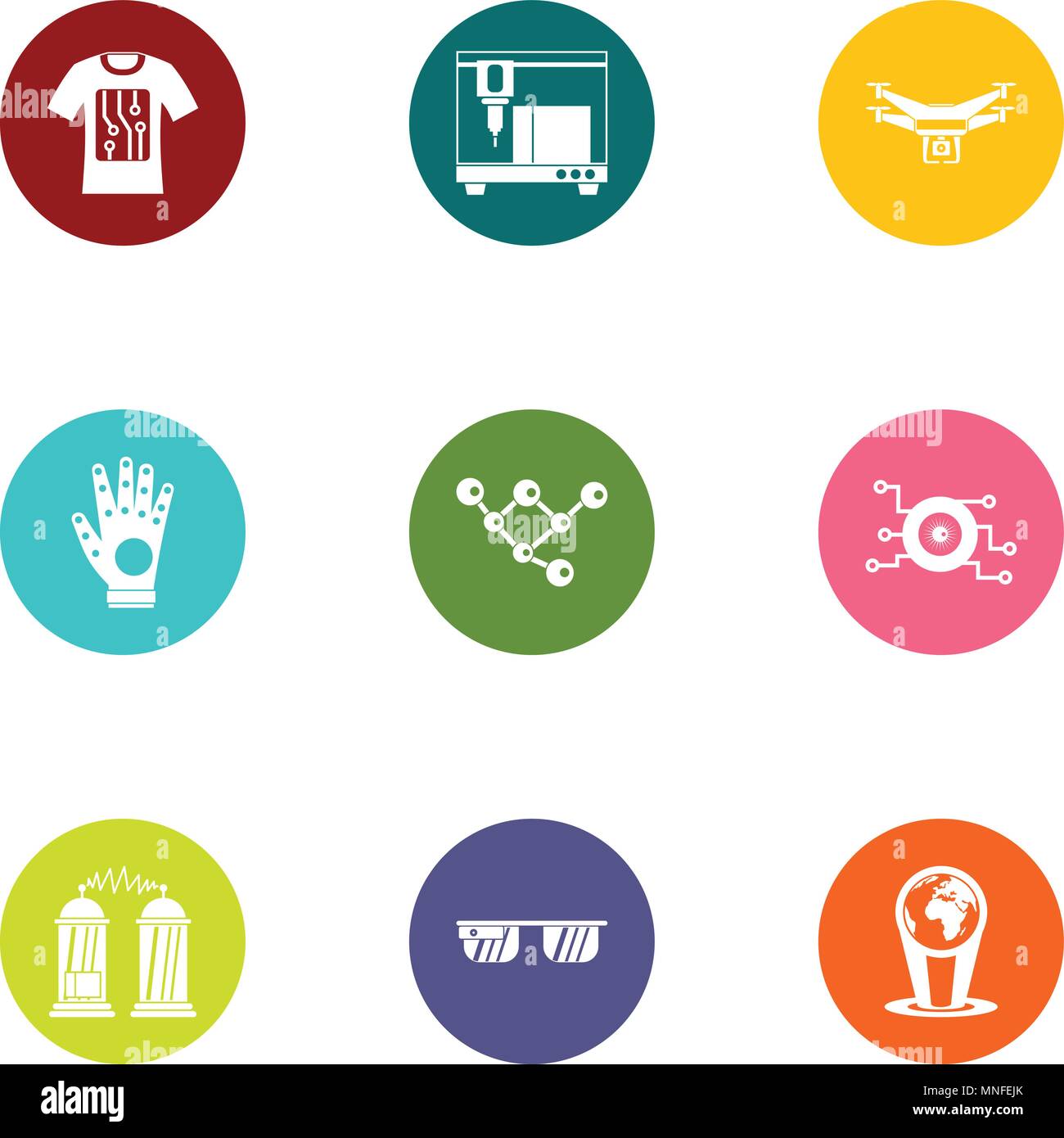 Discrete icons set, flat style Stock Vector Image & Art - Alamy