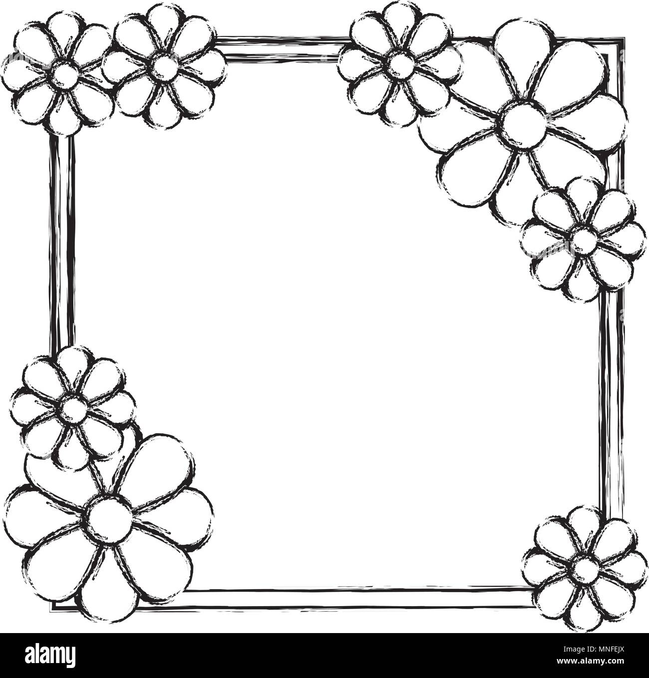 beautiful flowers decorative square frame Stock Vector Image & Art - Alamy