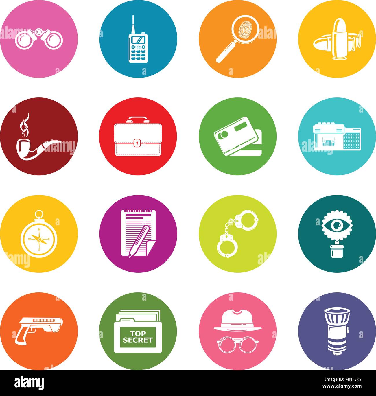 Spy icons set colorful circles vector Stock Vector Image & Art - Alamy