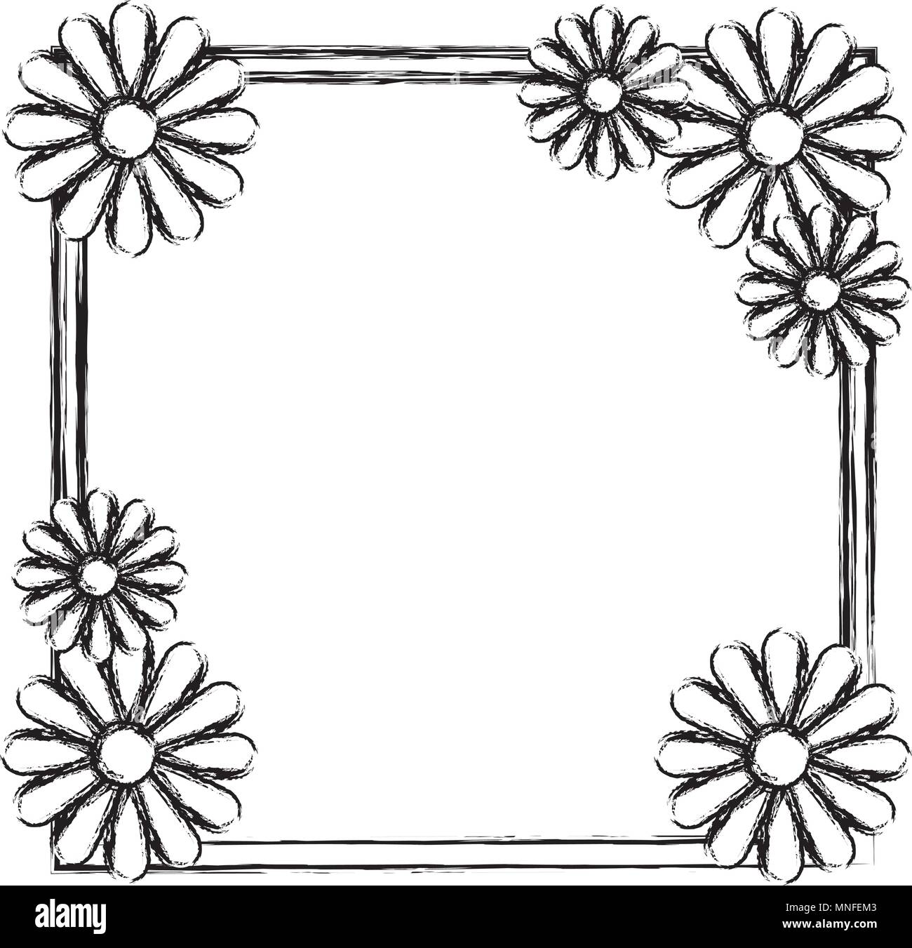 beautiful flowers decorative square frame Stock Vector Image & Art - Alamy