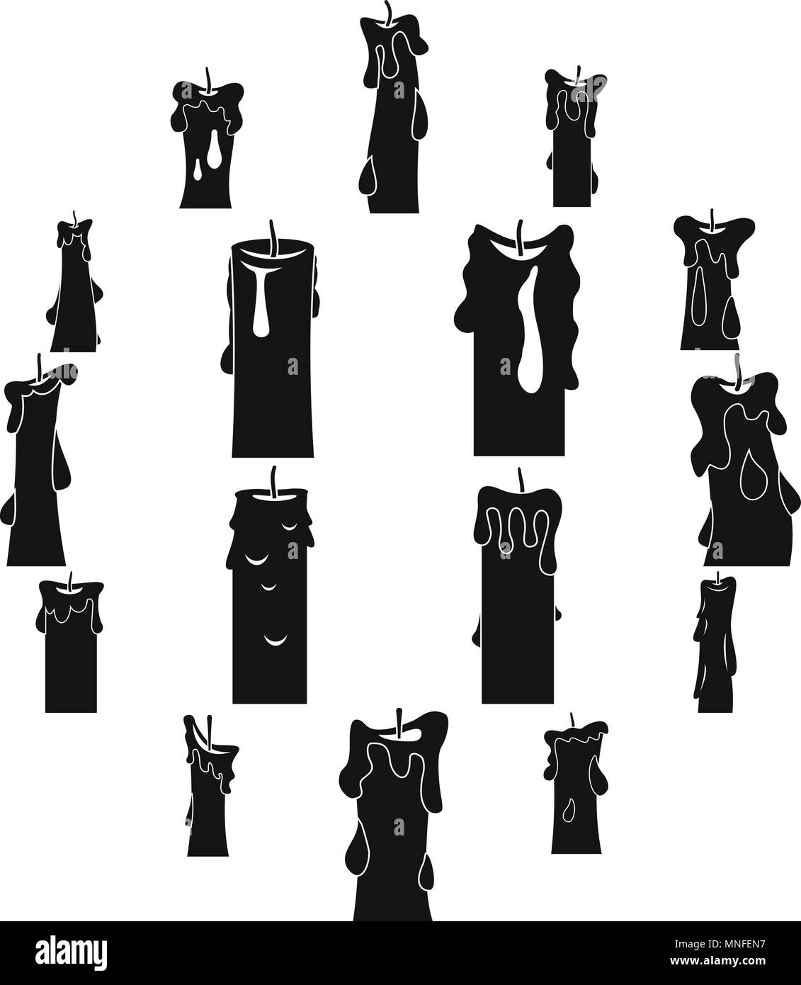 Candle forms icons set, flat style Stock Vector Image & Art - Alamy