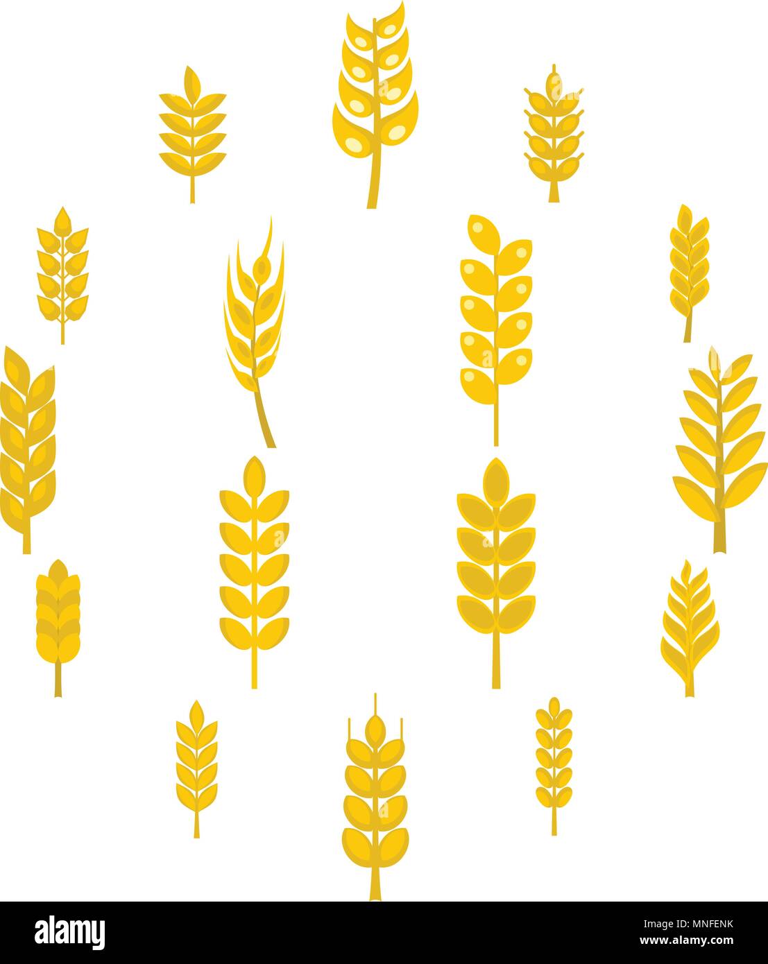 Ear corn icons set in flat style Stock Vector Image & Art - Alamy