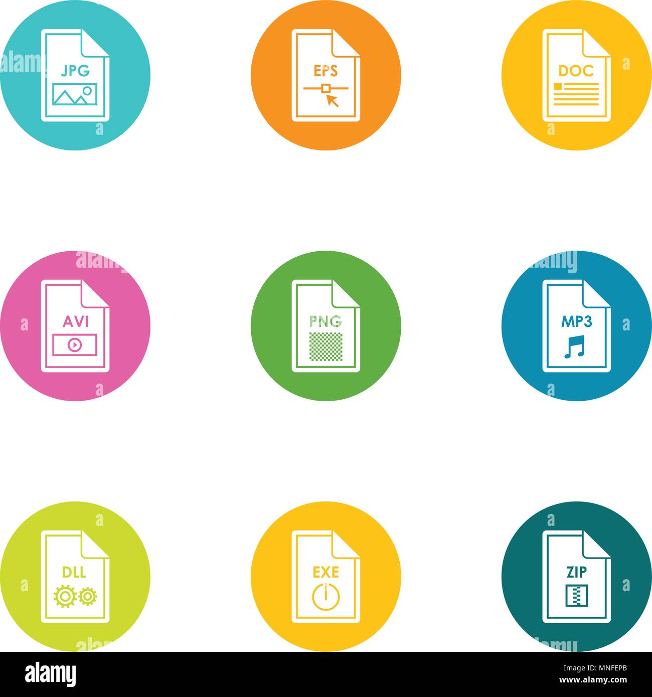 Extension icons set, flat style Stock Vector Image & Art - Alamy