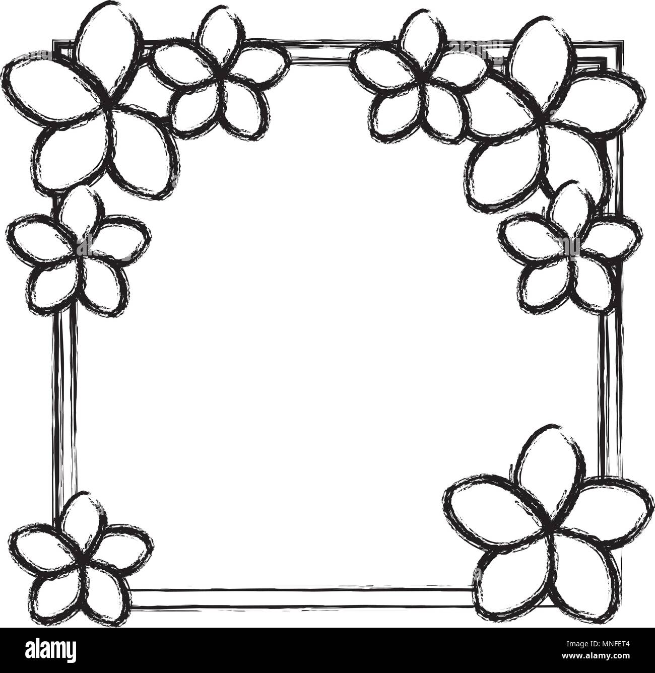 beautiful flowers decorative square frame Stock Vector Image & Art - Alamy
