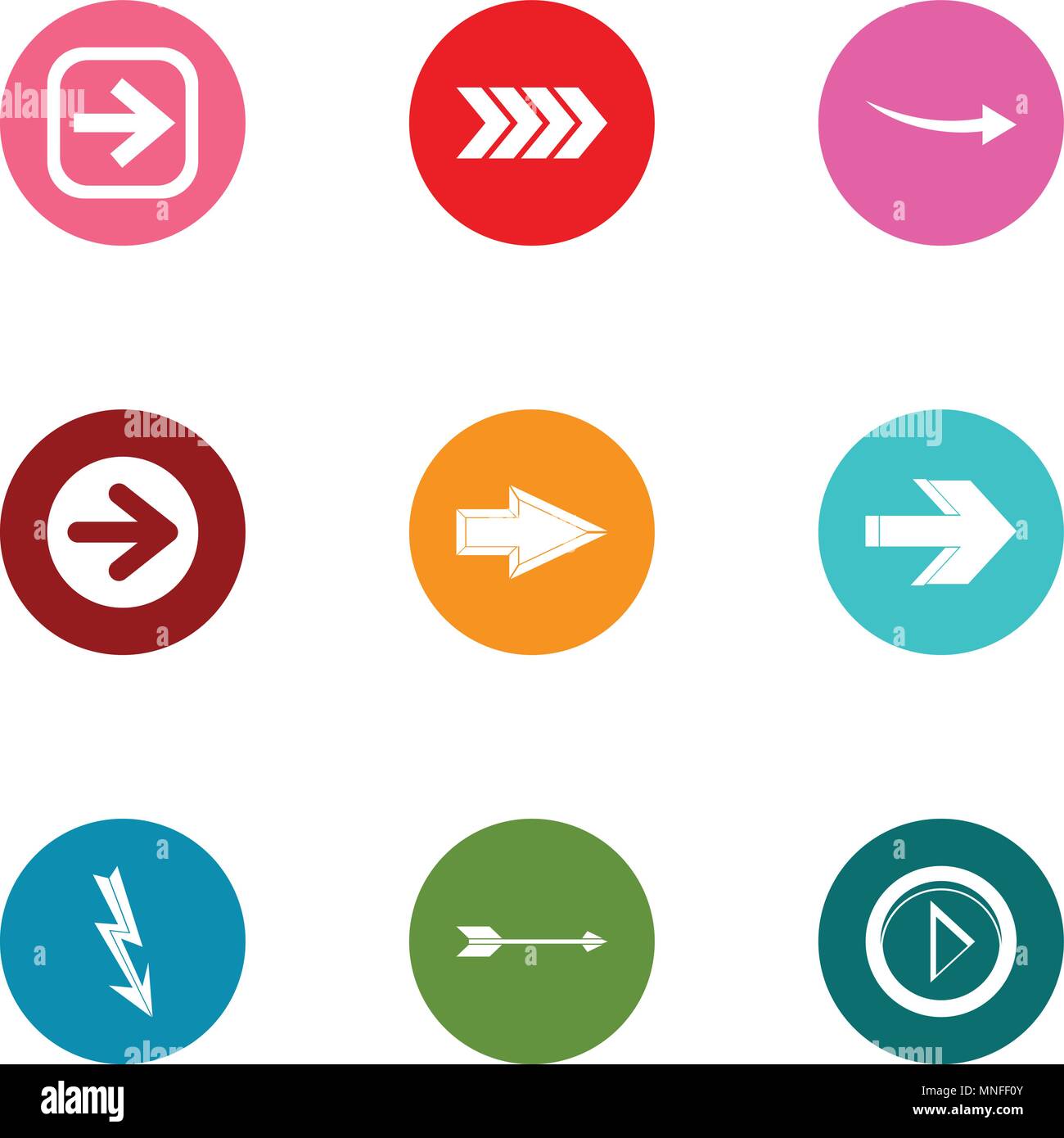 Arrowhead icons set, flat style Stock Vector Image & Art - Alamy