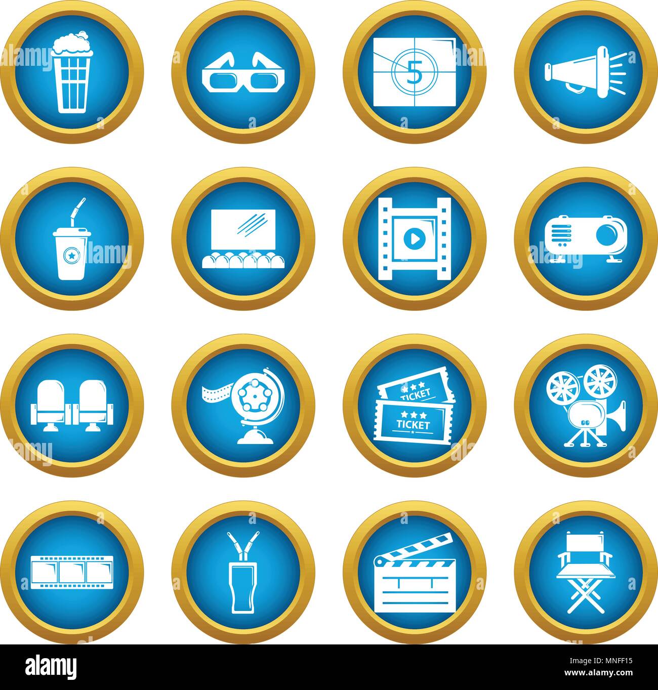Cinema icons set symbols, simple style Stock Vector Image & Art - Alamy