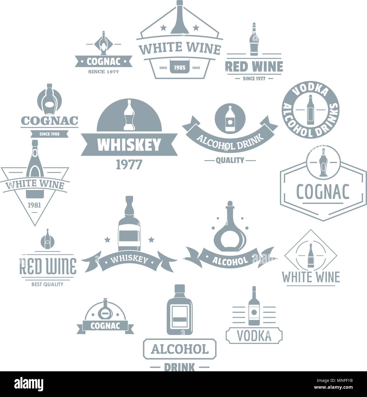 Alcohol logo icons set, simple style Stock Vector Image & Art - Alamy