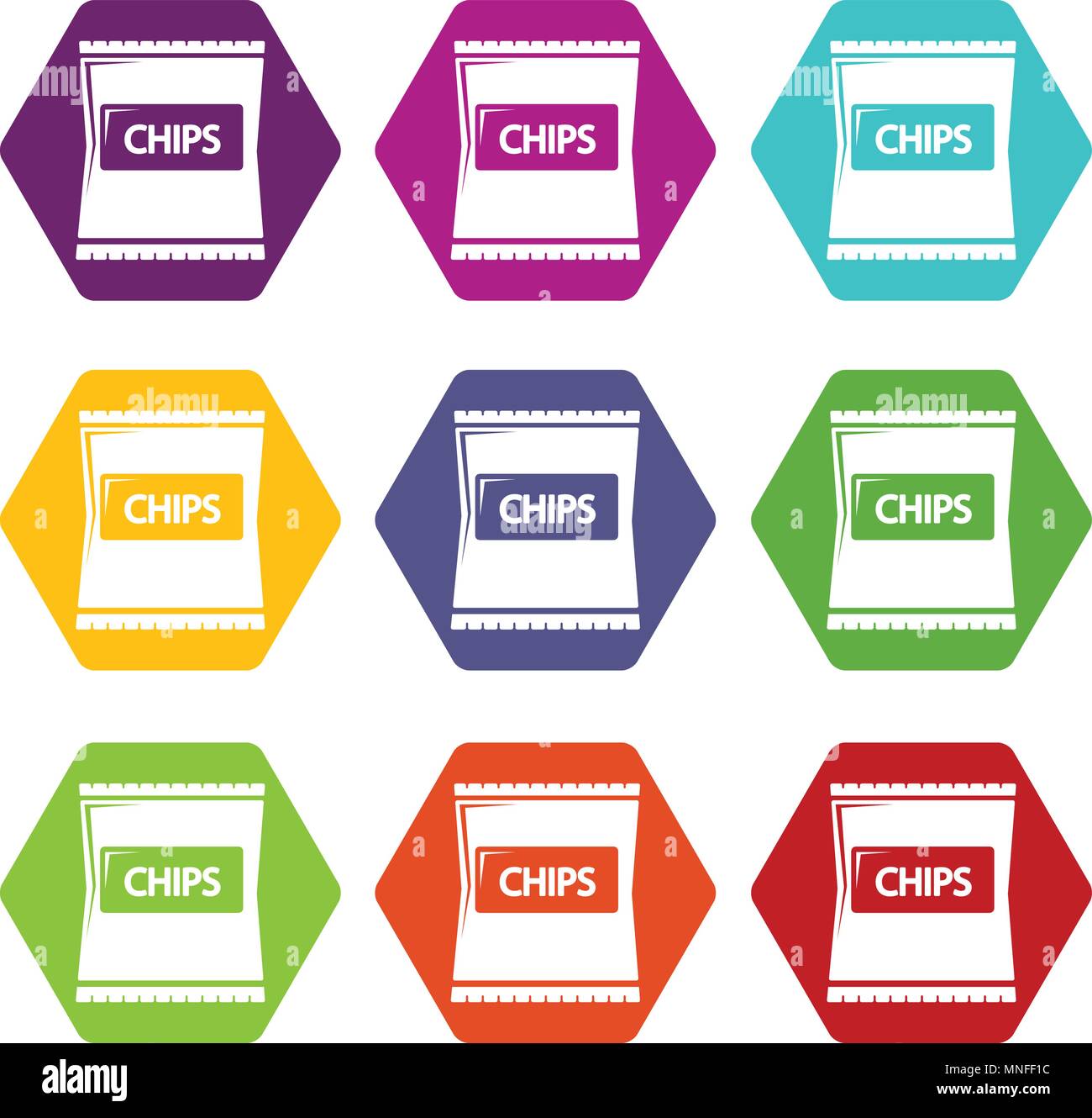 Potato chips bag icon simple hi-res stock photography and images - Alamy