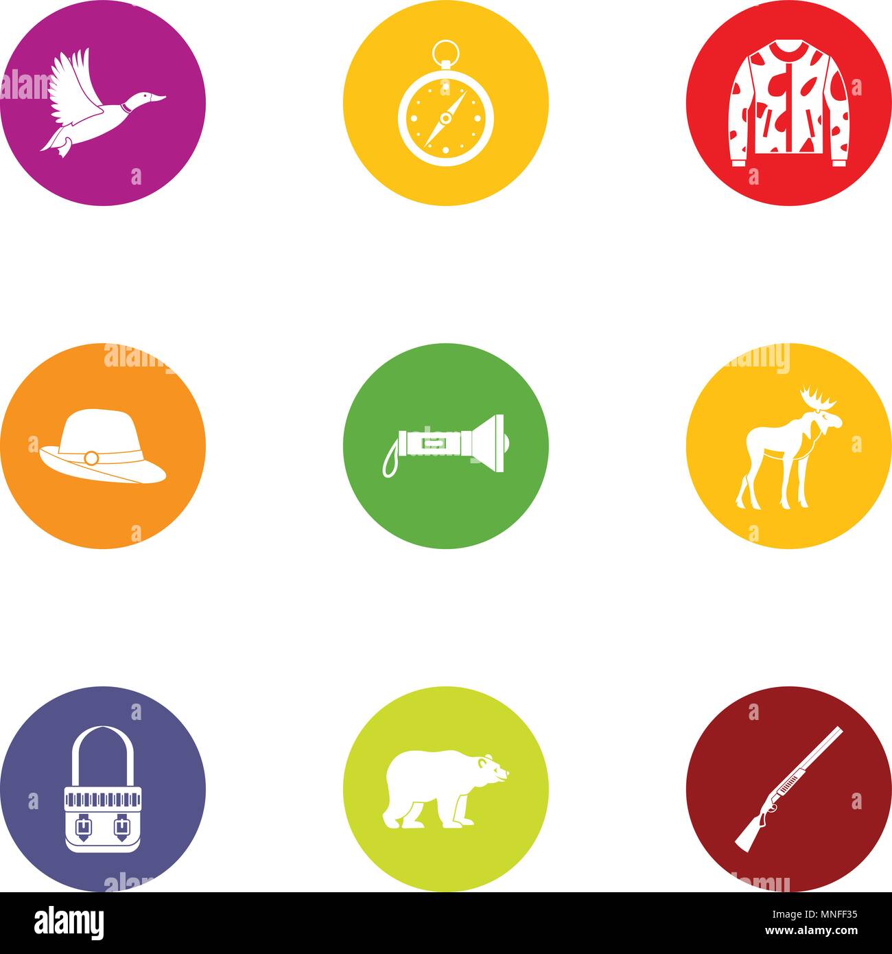 Chase icons set, flat style Stock Vector Image & Art - Alamy