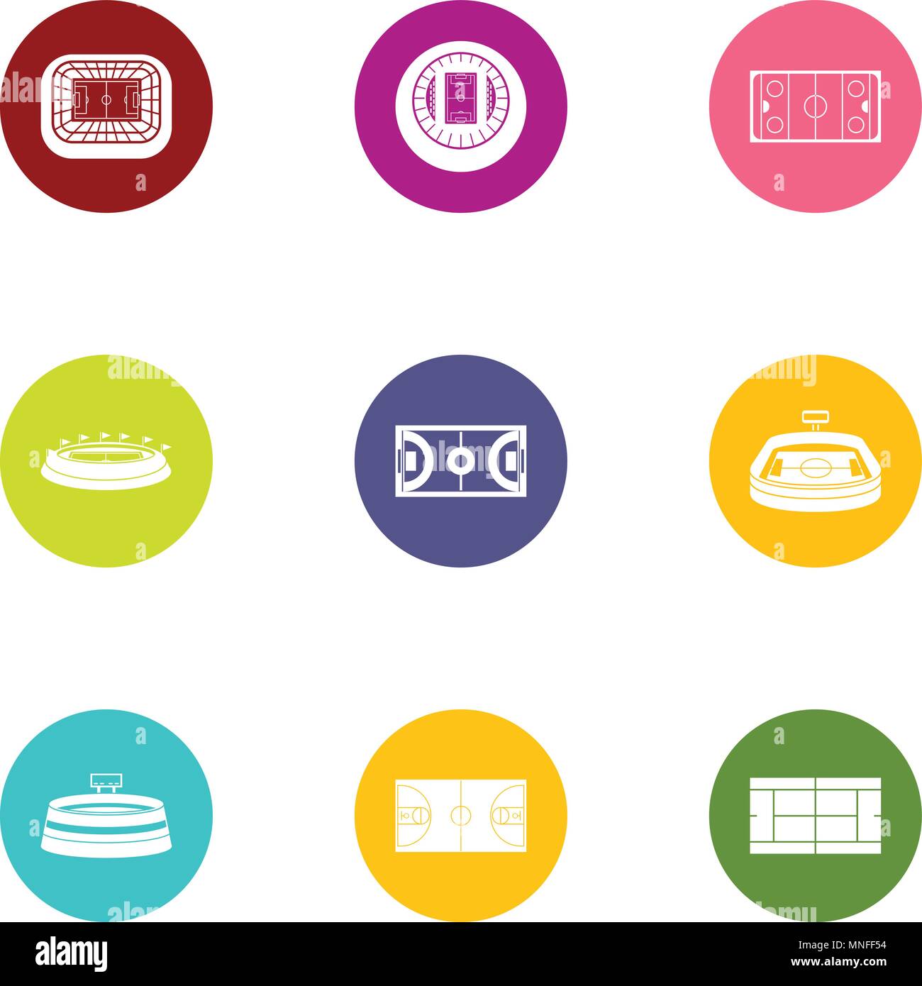 Athletic field icons set, flat style Stock Vector Image & Art - Alamy