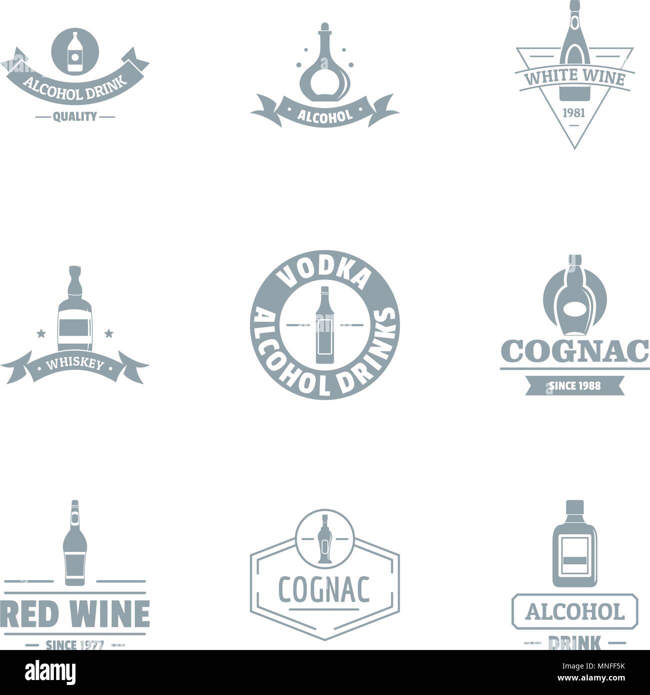 Vino logo set, simple style Stock Vector Image & Art - Alamy