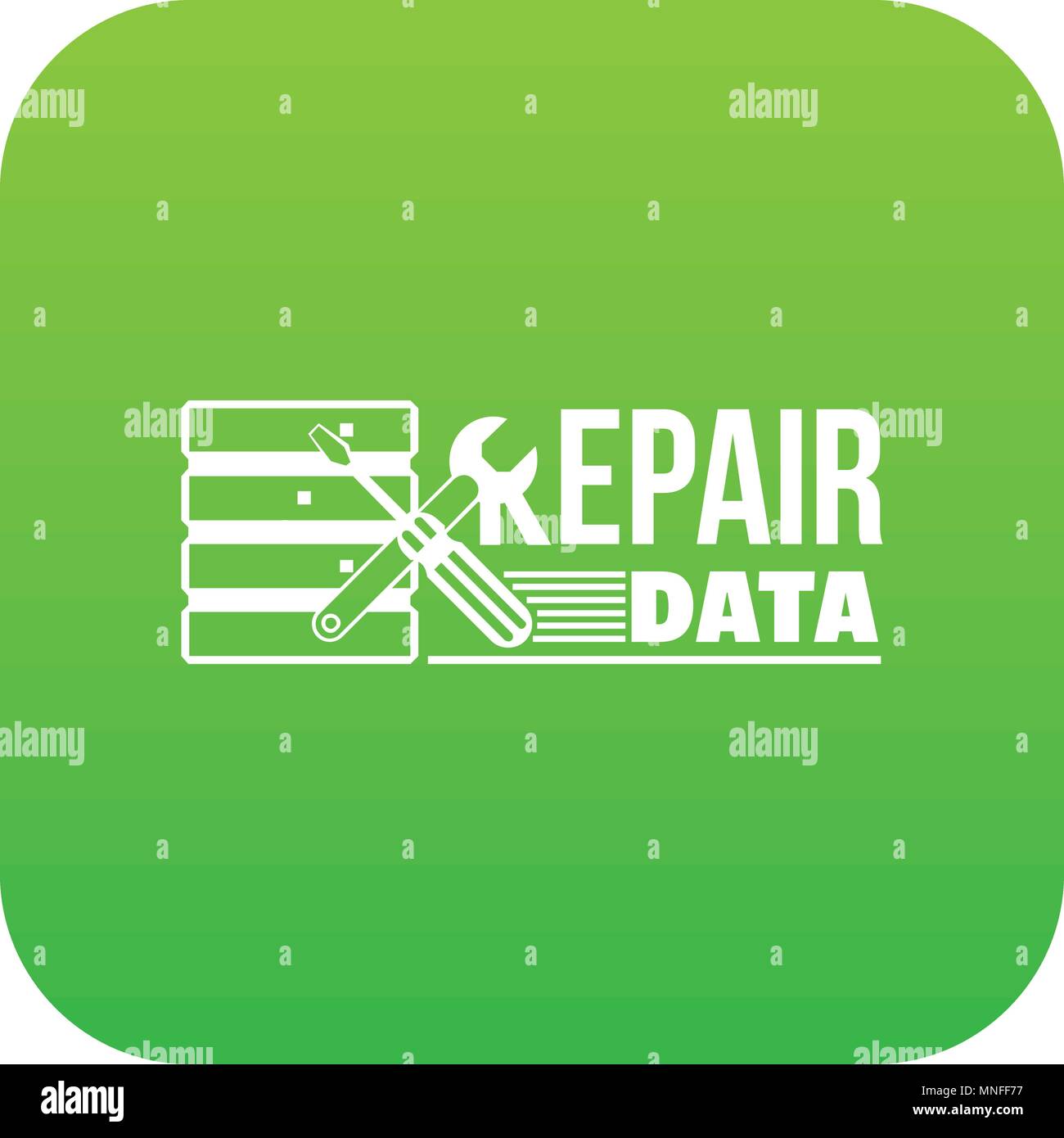 Repair data icon green vector Stock Vector Image & Art - Alamy