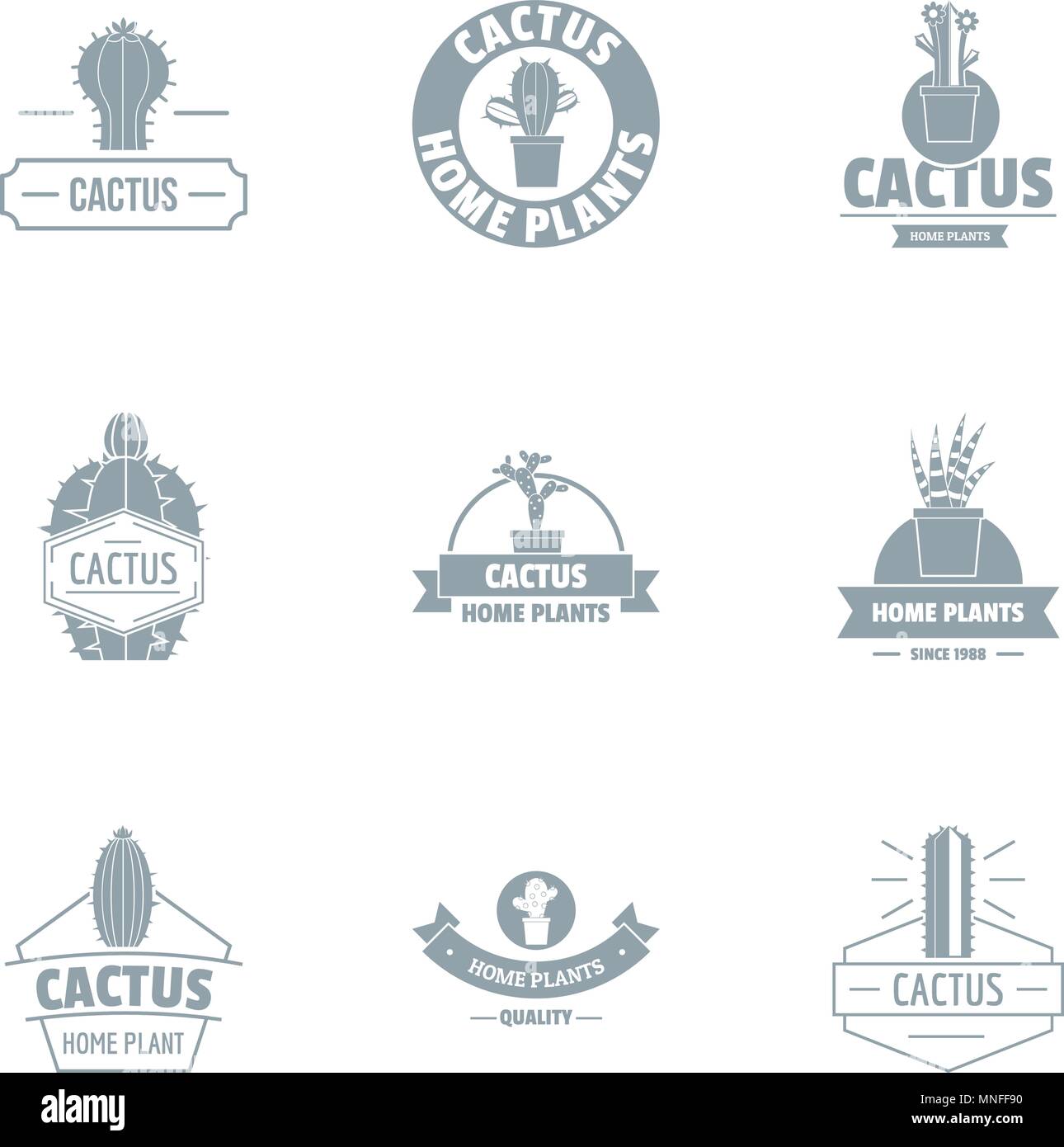 Green cactus logo set, simple style Stock Vector Image & Art - Alamy