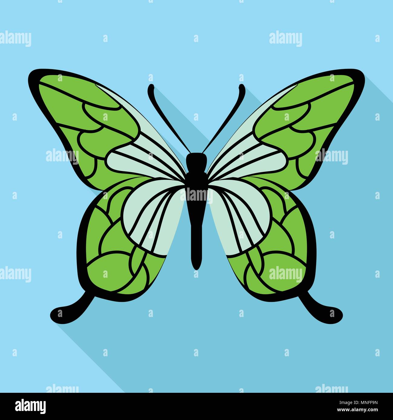 Green butterfly icon, flat style Stock Vector Image & Art - Alamy