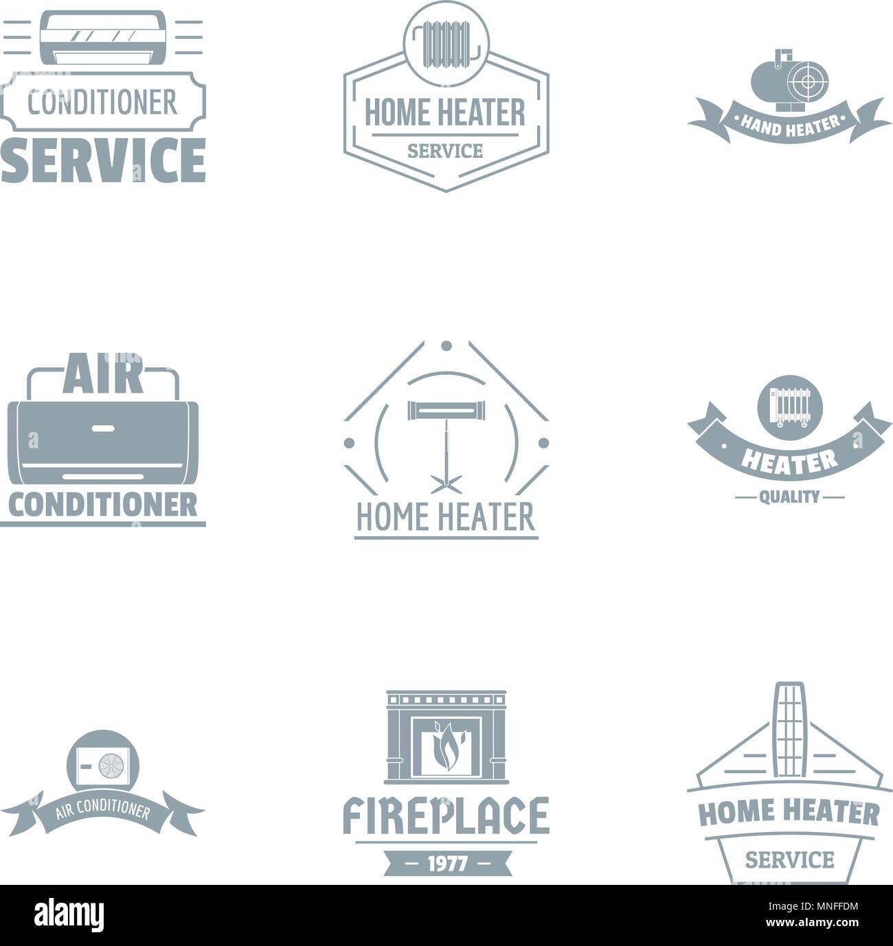 Air conditioner logo set, simple style Stock Vector Image & Art - Alamy