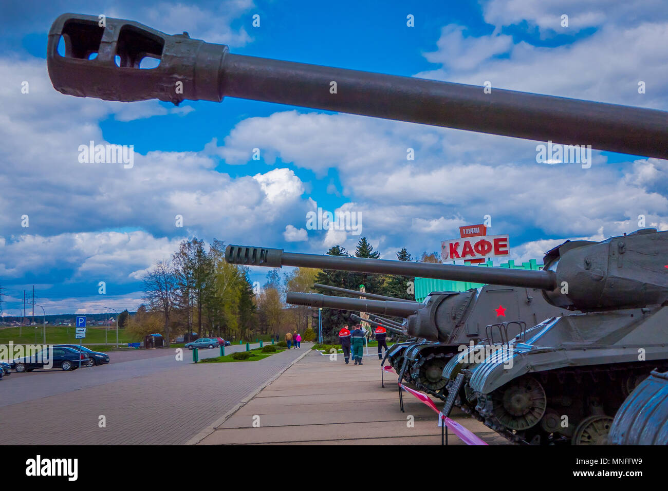 MINSK, BELARUS - MAY 01, 2018: Huge tank, militar vehicle, located at ...