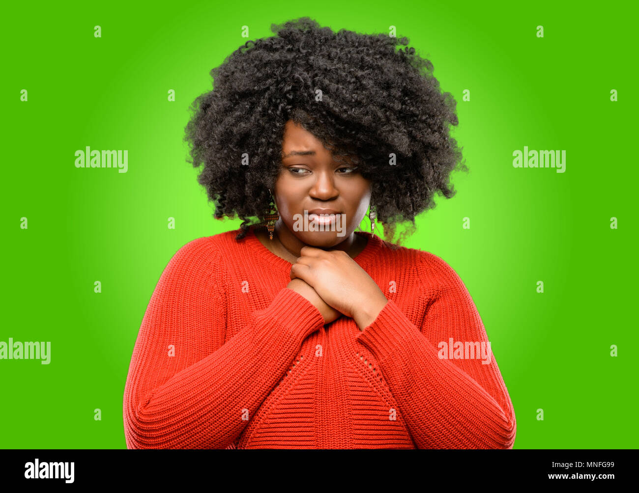 Beautiful african woman crying depressed full of sadness expressing sad ...