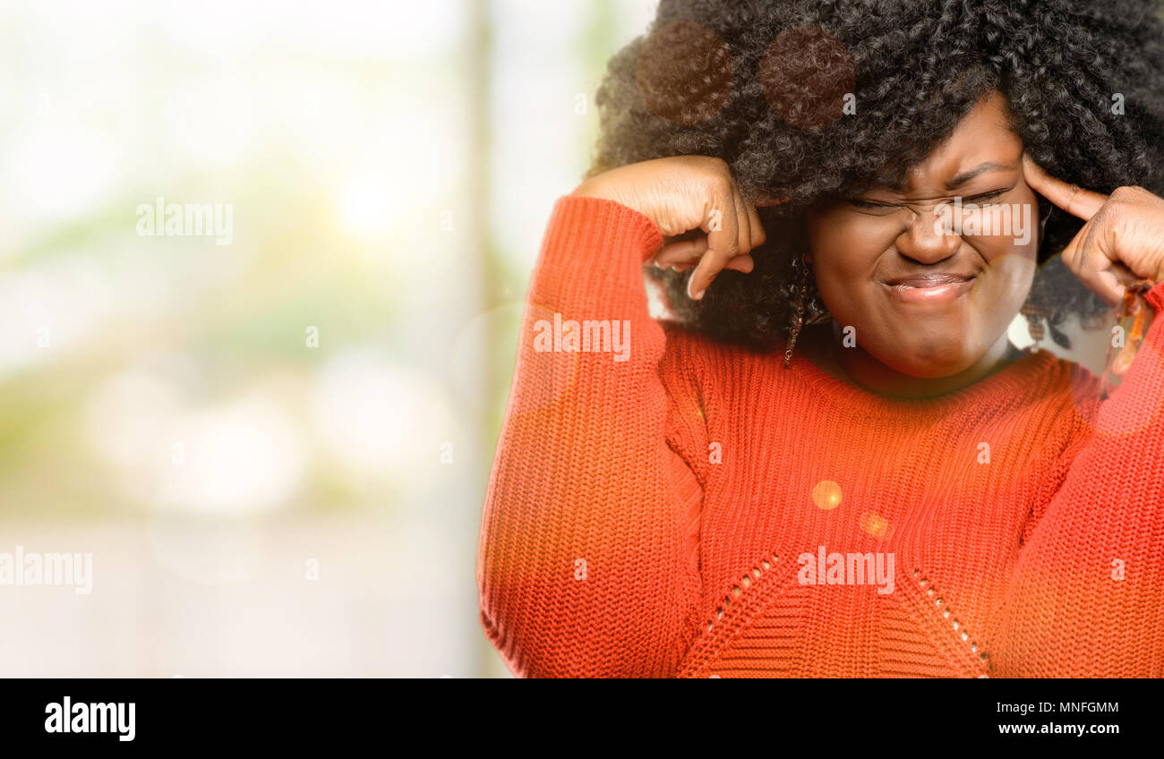 Beautiful african woman doubt expression, confuse and wonder concept ...