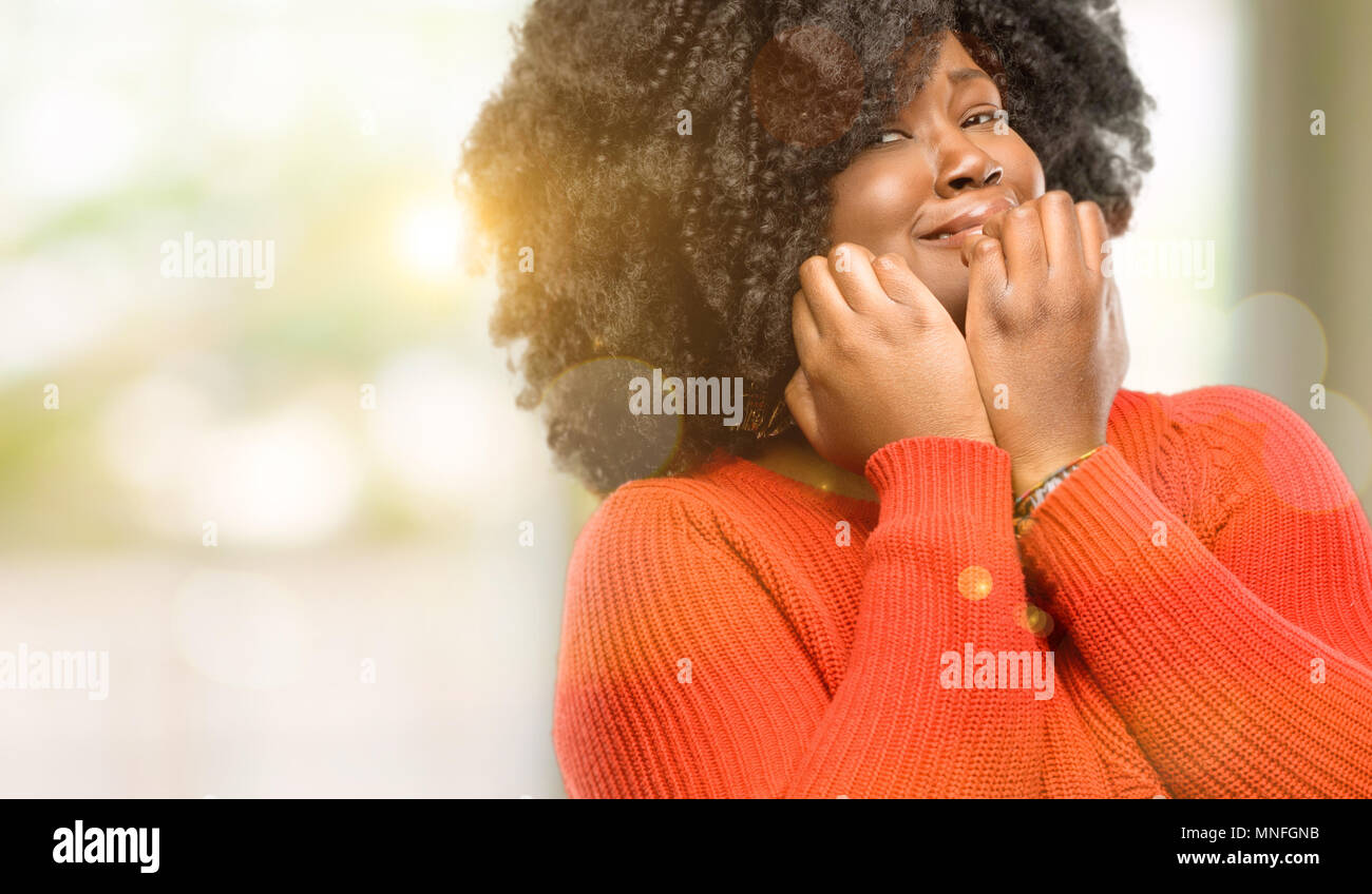 Beautiful african woman terrified and nervous expressing anxiety and ...