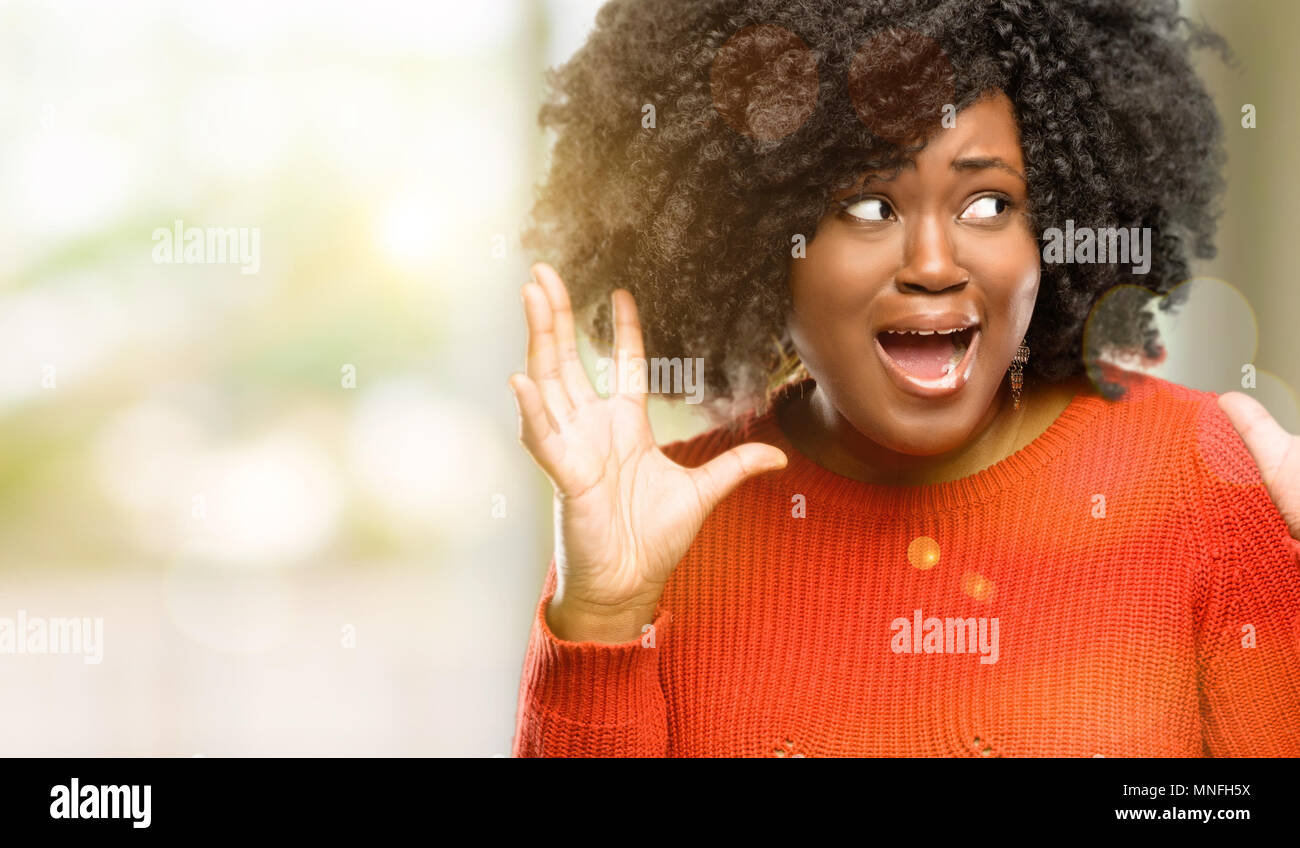 Beautiful african woman terrified and nervous expressing anxiety and ...