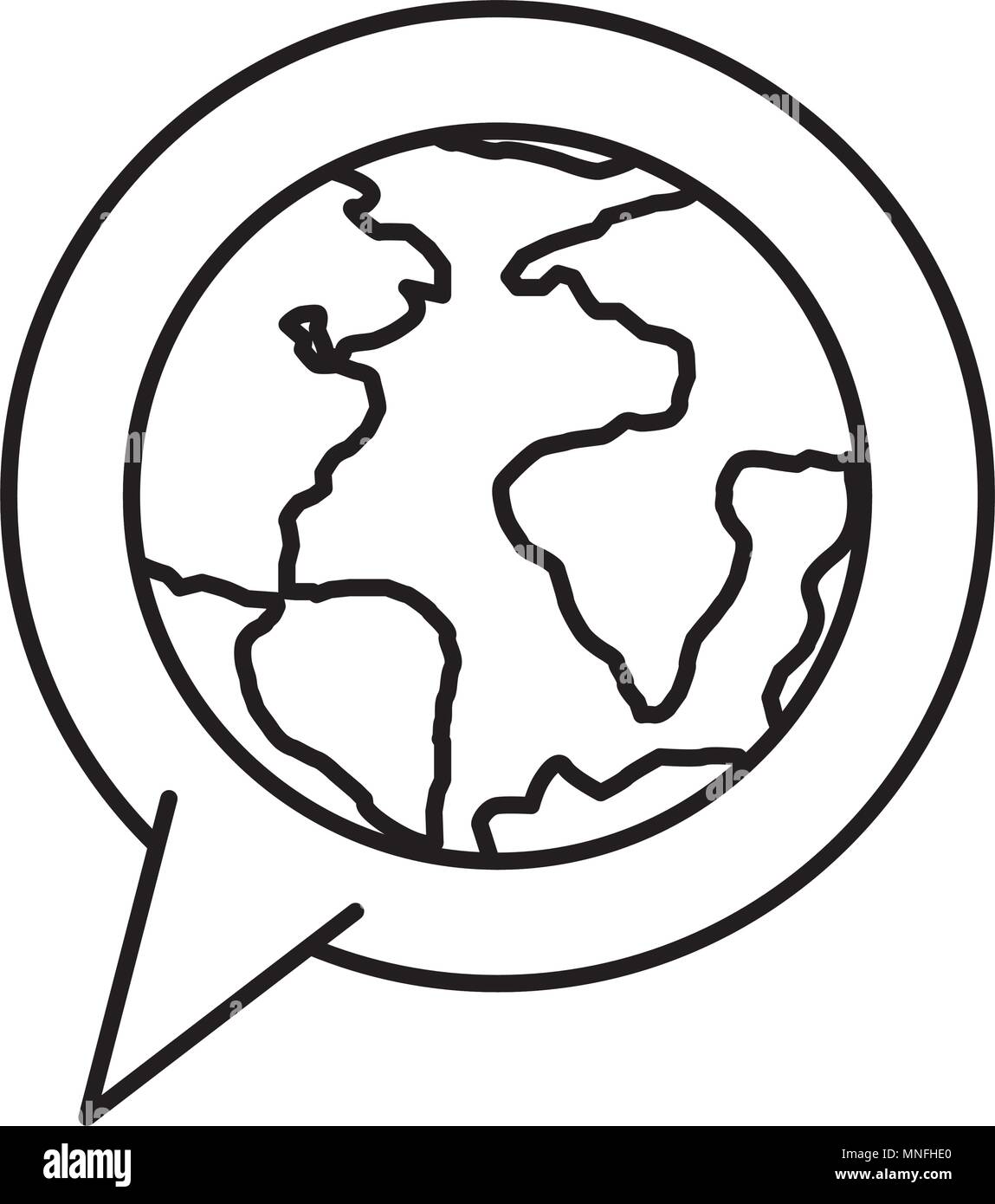 world planet earth in speech bubble Stock Vector Image & Art - Alamy