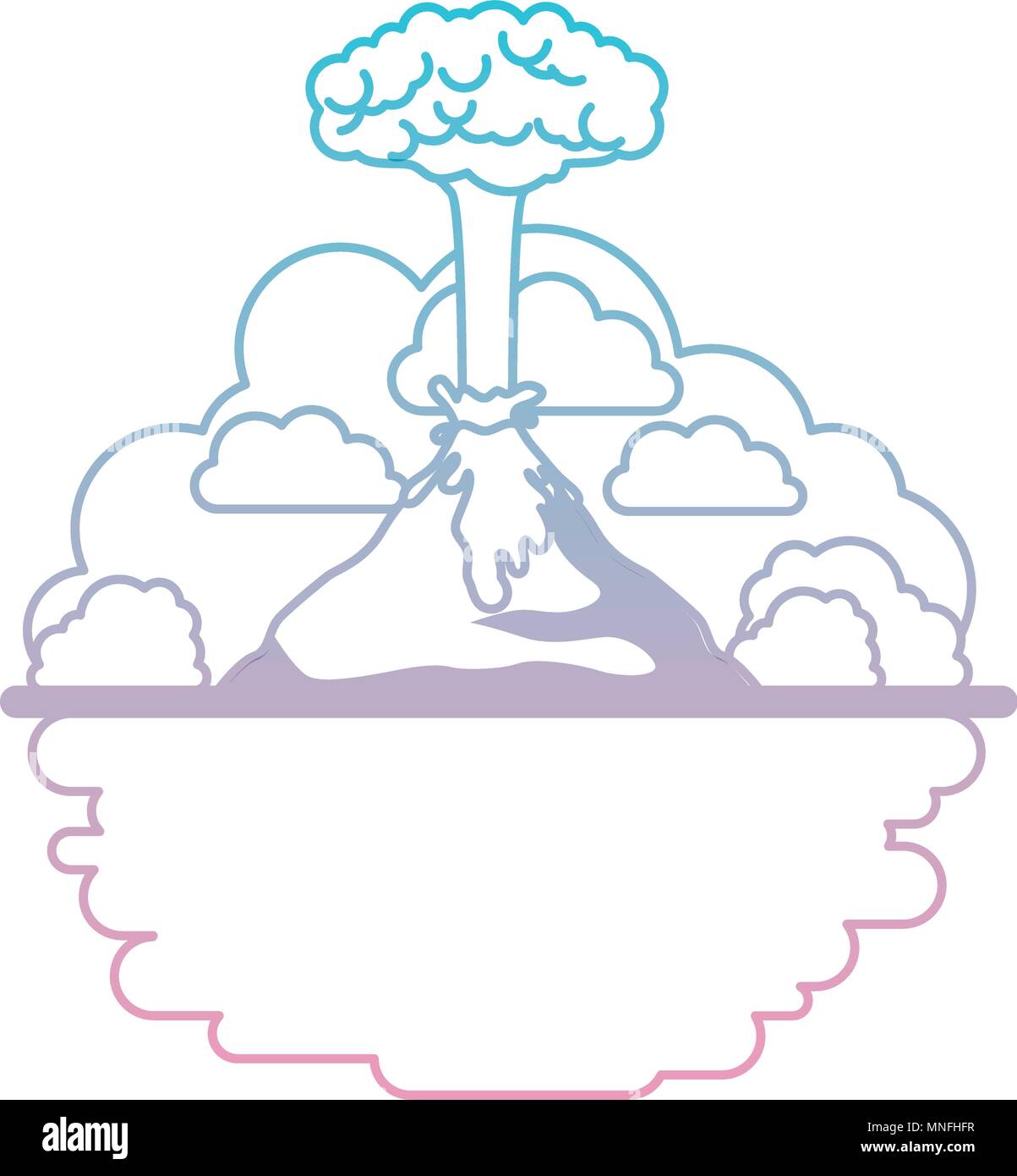 Erupting volcano with landscape scene natural disaster Stock Vector ...