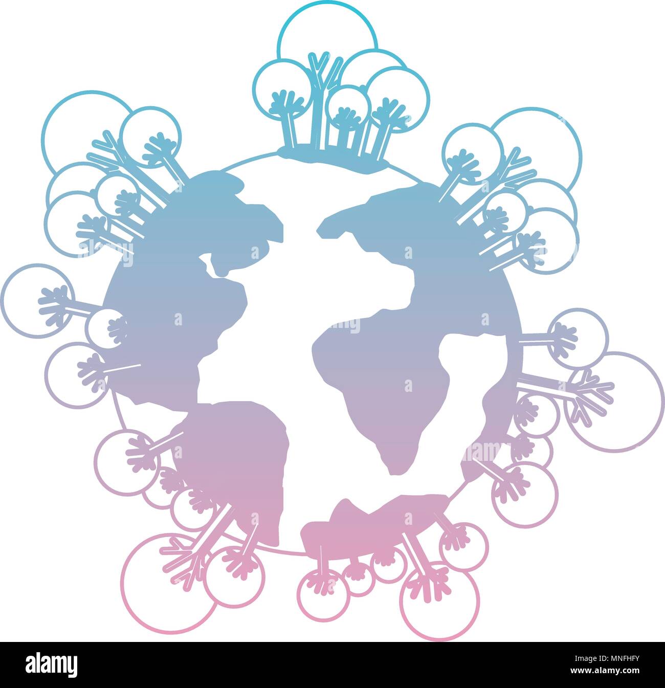 world planet earth with trees Stock Vector Image & Art - Alamy