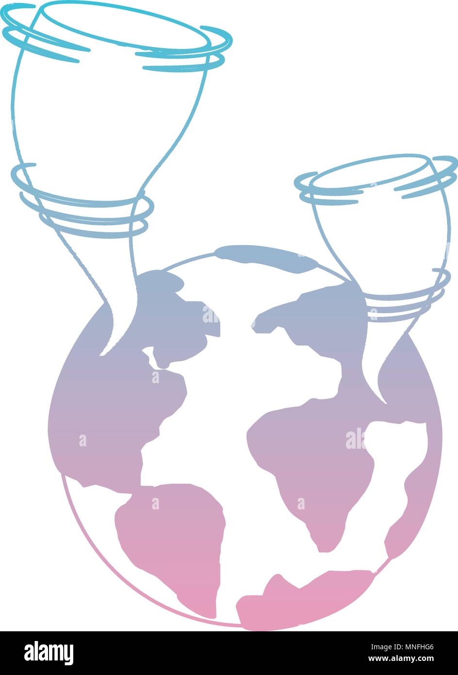 earth planet with twister natural disaster Stock Vector Image & Art - Alamy