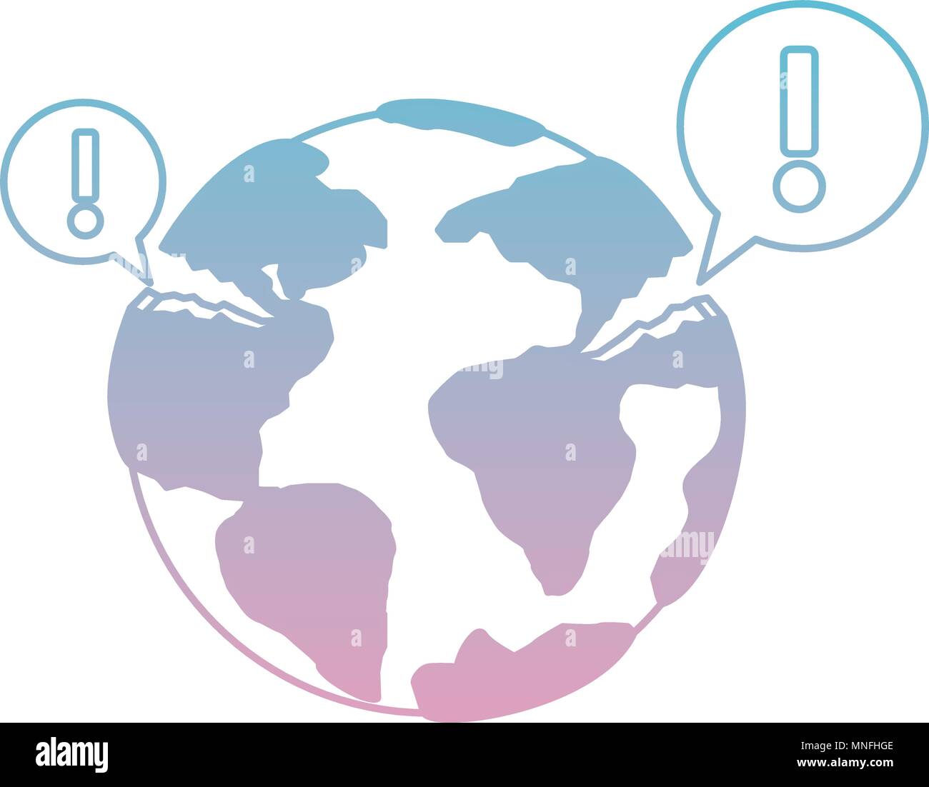 world planet earth with warning symbols Stock Vector Image & Art - Alamy