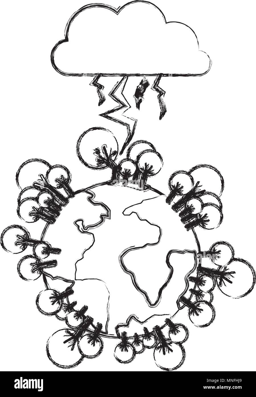 storm electric in landscape natural disaster Stock Vector Image & Art ...