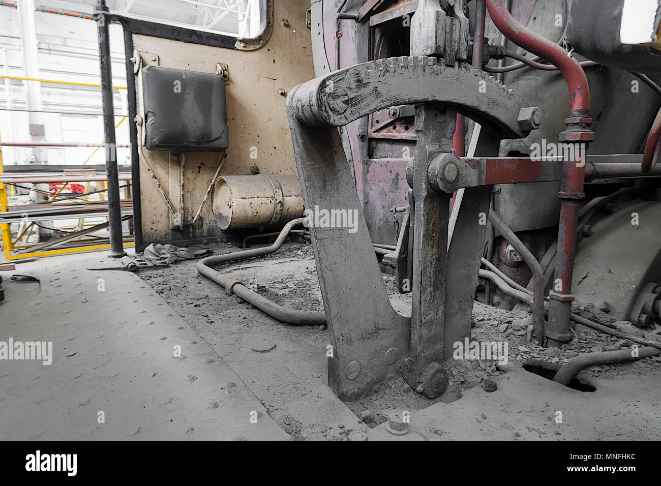 This is the steam engine's driver's place. The controls to drive the ...