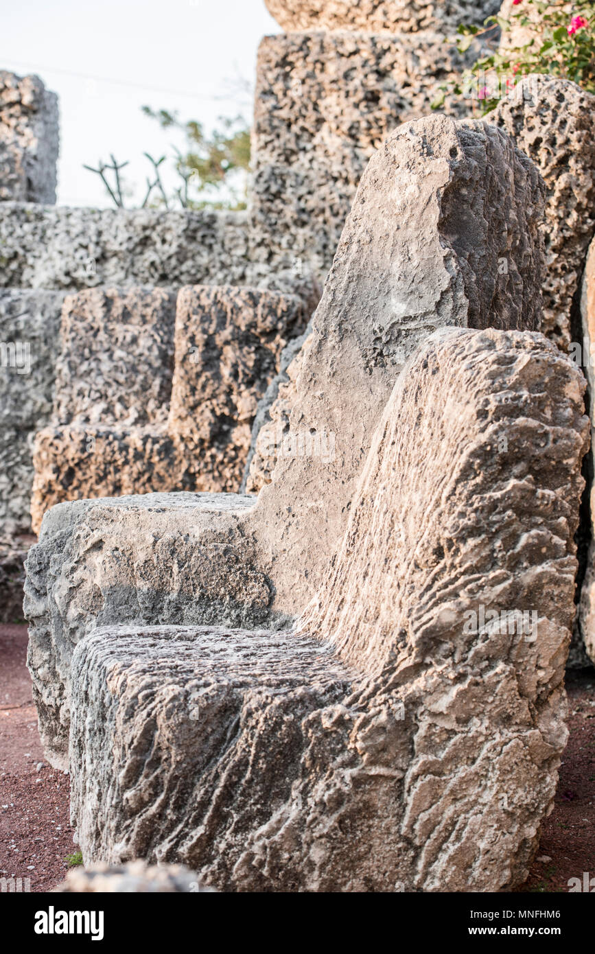 Rocking Chairs in the so-called Throne Room of Coral Castle, South ...
