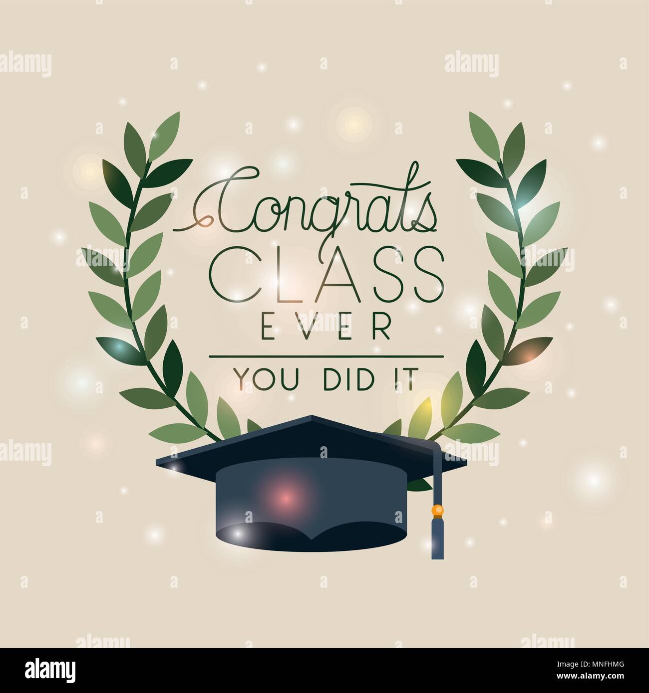 graduation card with hat and crown Stock Vector Image & Art - Alamy