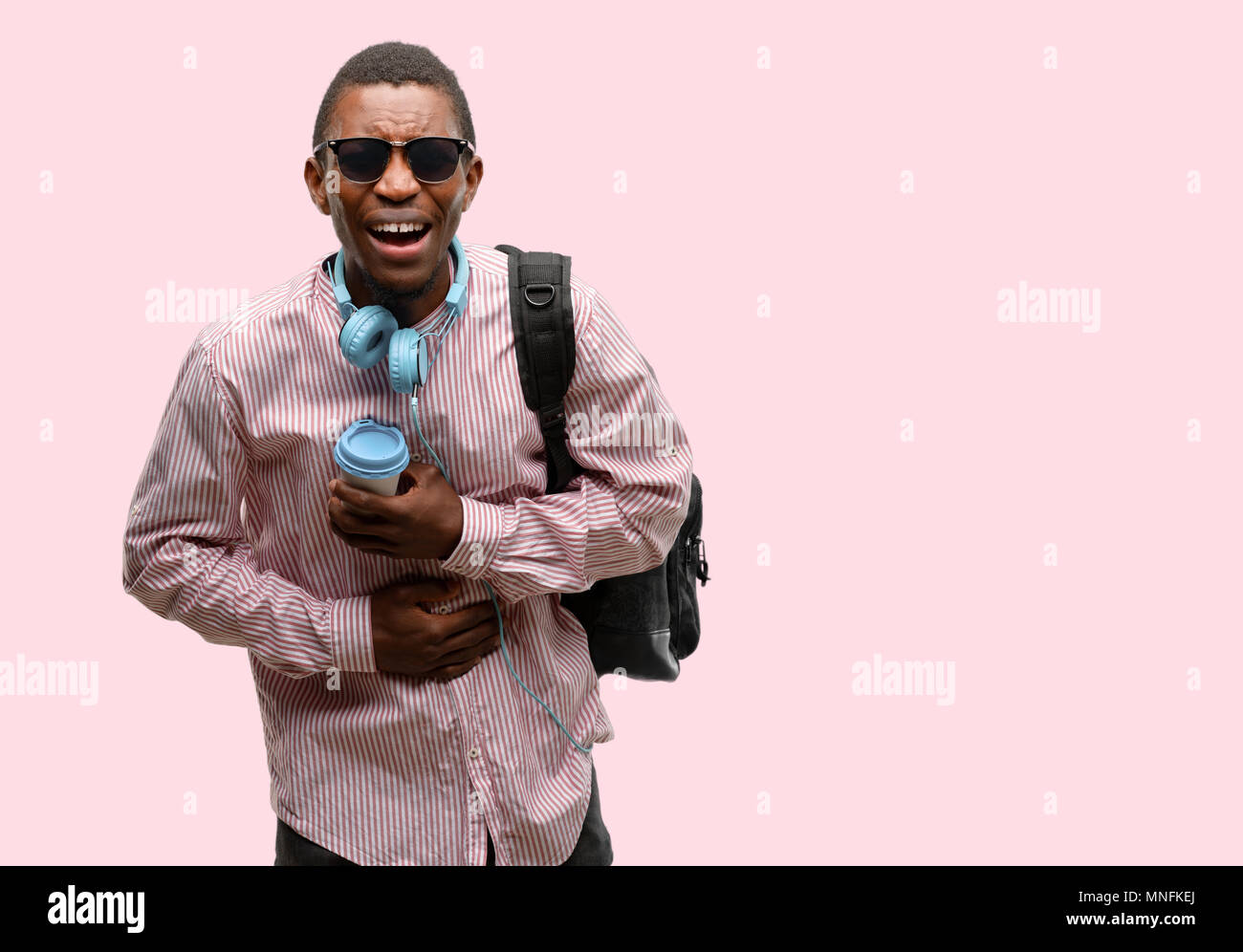 African black man student confident and happy with a big natural smile ...