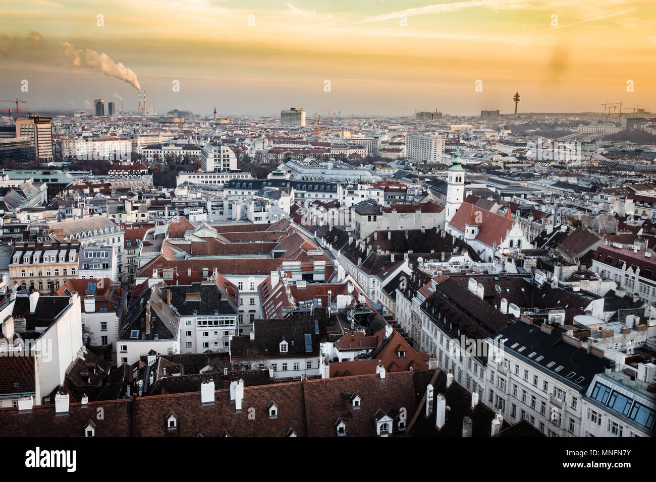 Aerial view above city vienna hi-res stock photography and images - Alamy