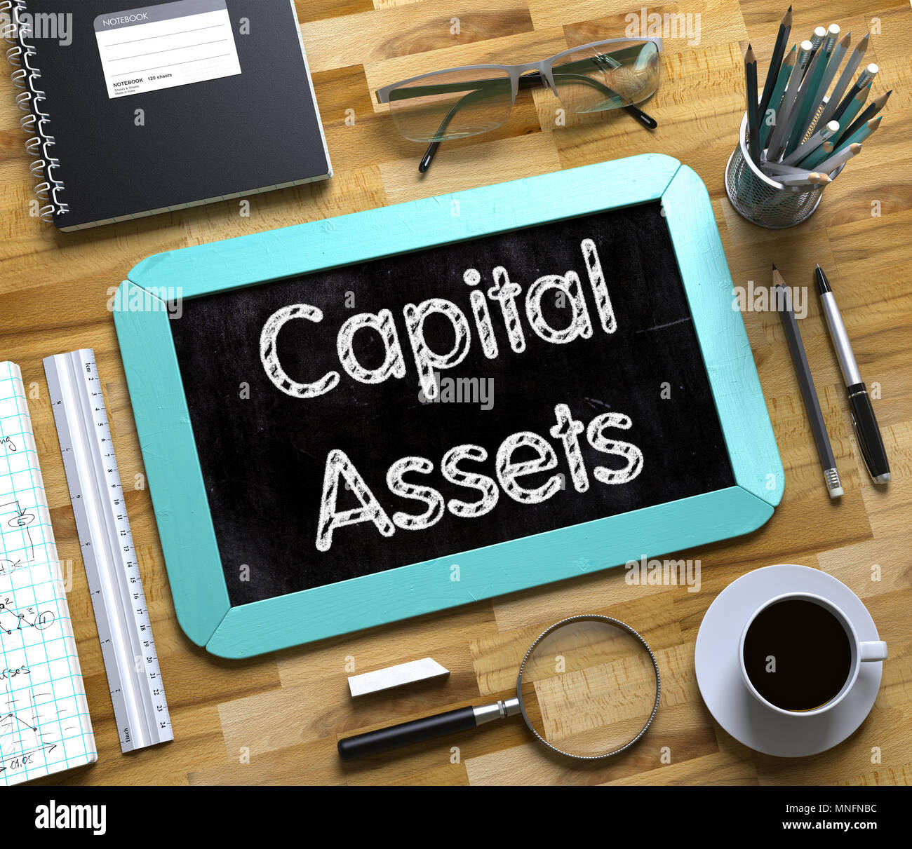 Capital Assets Concept on Small Chalkboard. 3d Stock Photo - Alamy